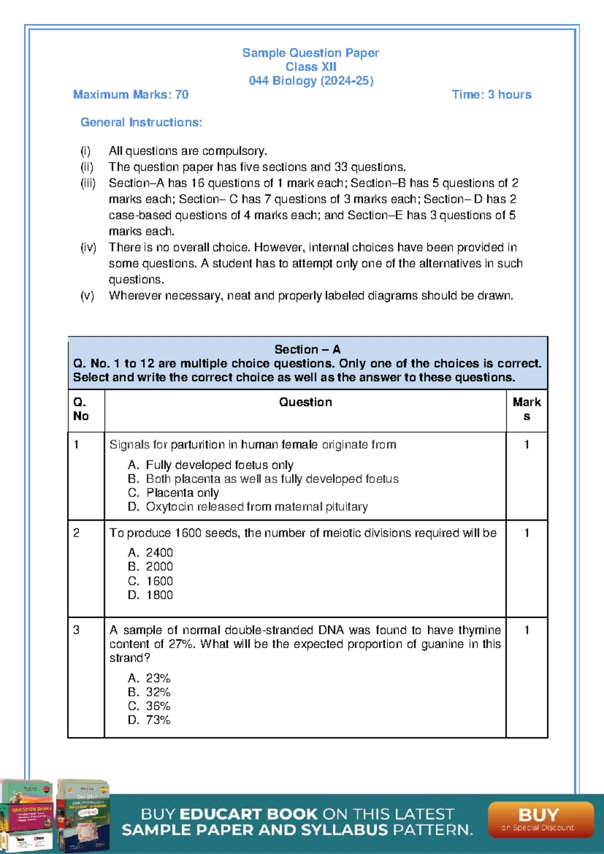 2024-25 CBSE Class 12 Chemistry Sample Question Paper (SQP) - Studocu