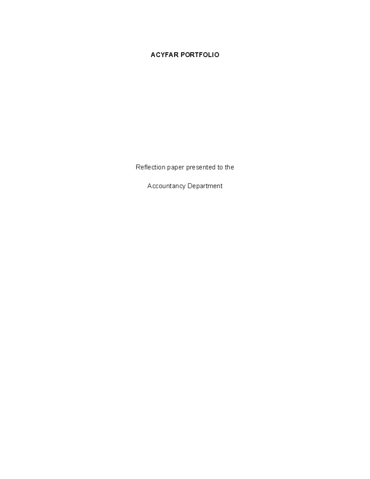 Critique Paper on Financial Statements of AUB (ACYFAR 1) - Studocu