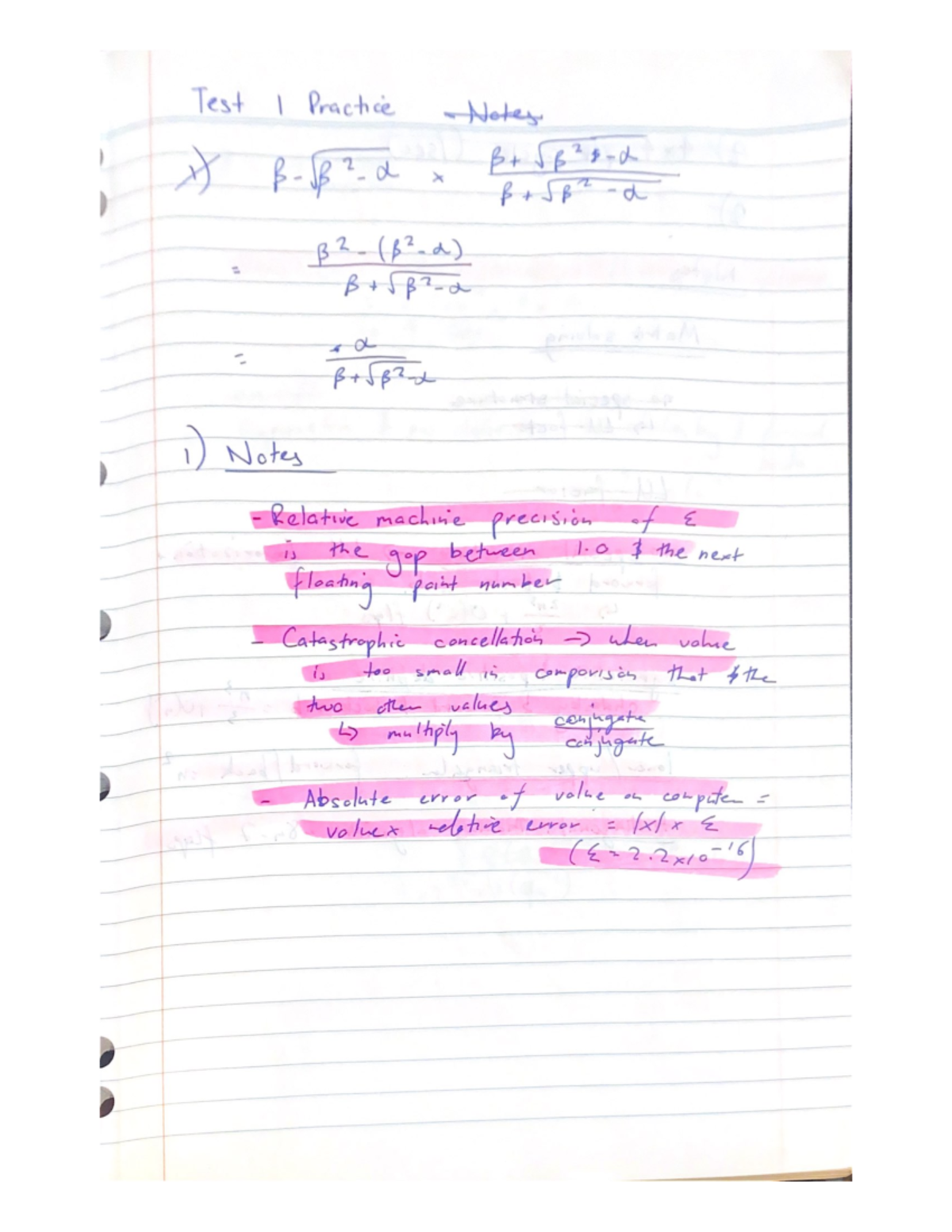 Math 2089 NM Lab Test 1 Notes - MATH2089 - Studocu