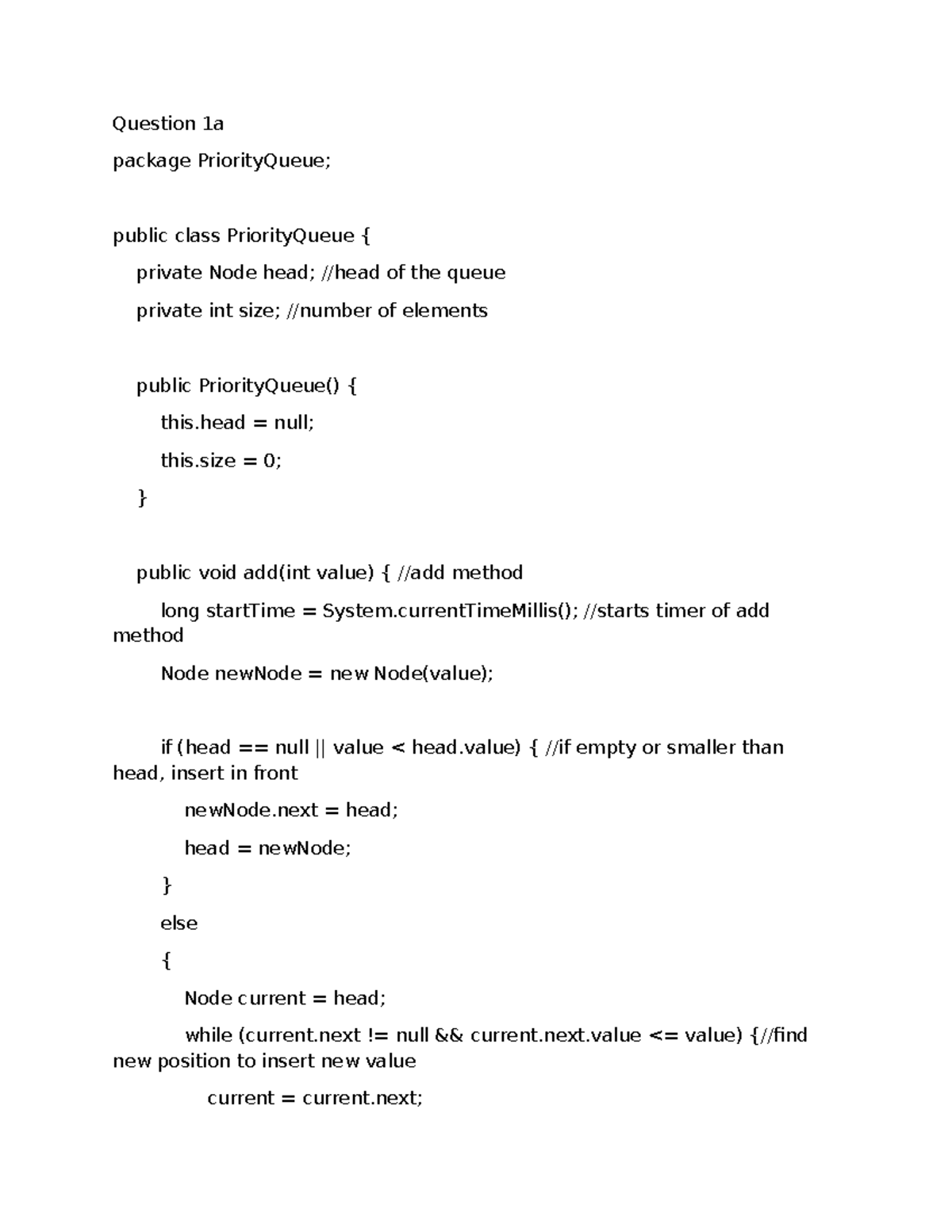 Comp 272 Assignment 1 - Priority Queue & Linked List Implementations ...