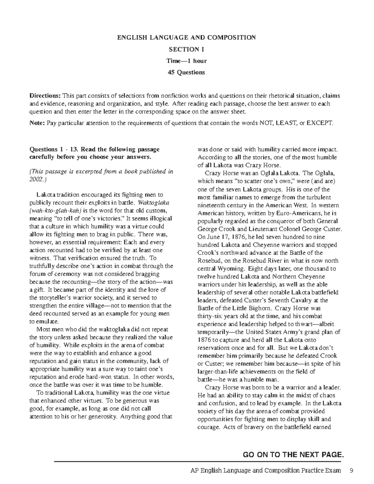 585353544 English Language & Composition Practice Exam 1 - Studocu