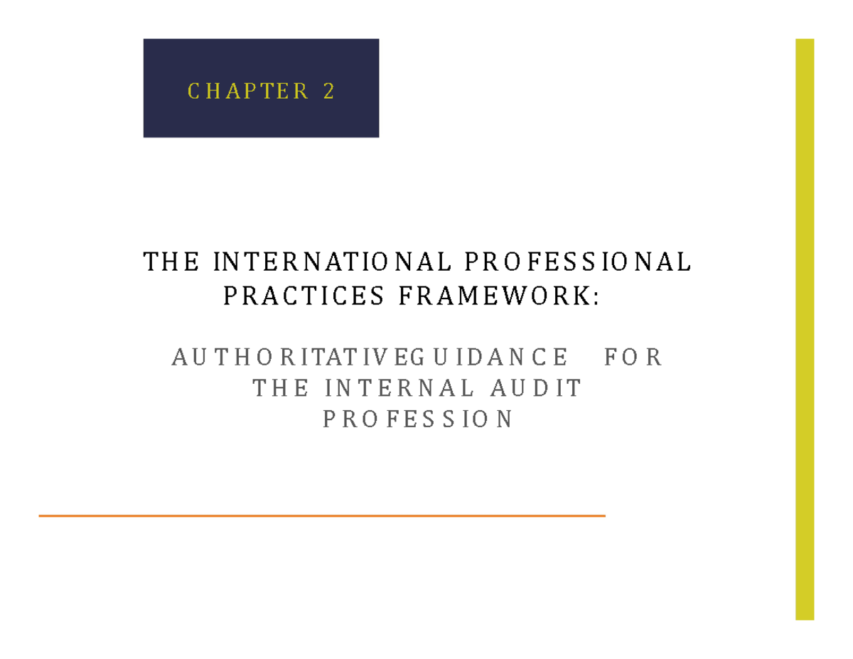Chapter 2 The International Professional Practice Framework ...