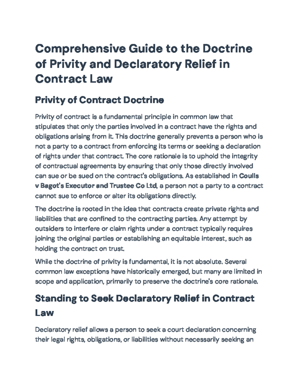 Comprehensive Guide to Privity Doctrine & Declaratory Relief in ...