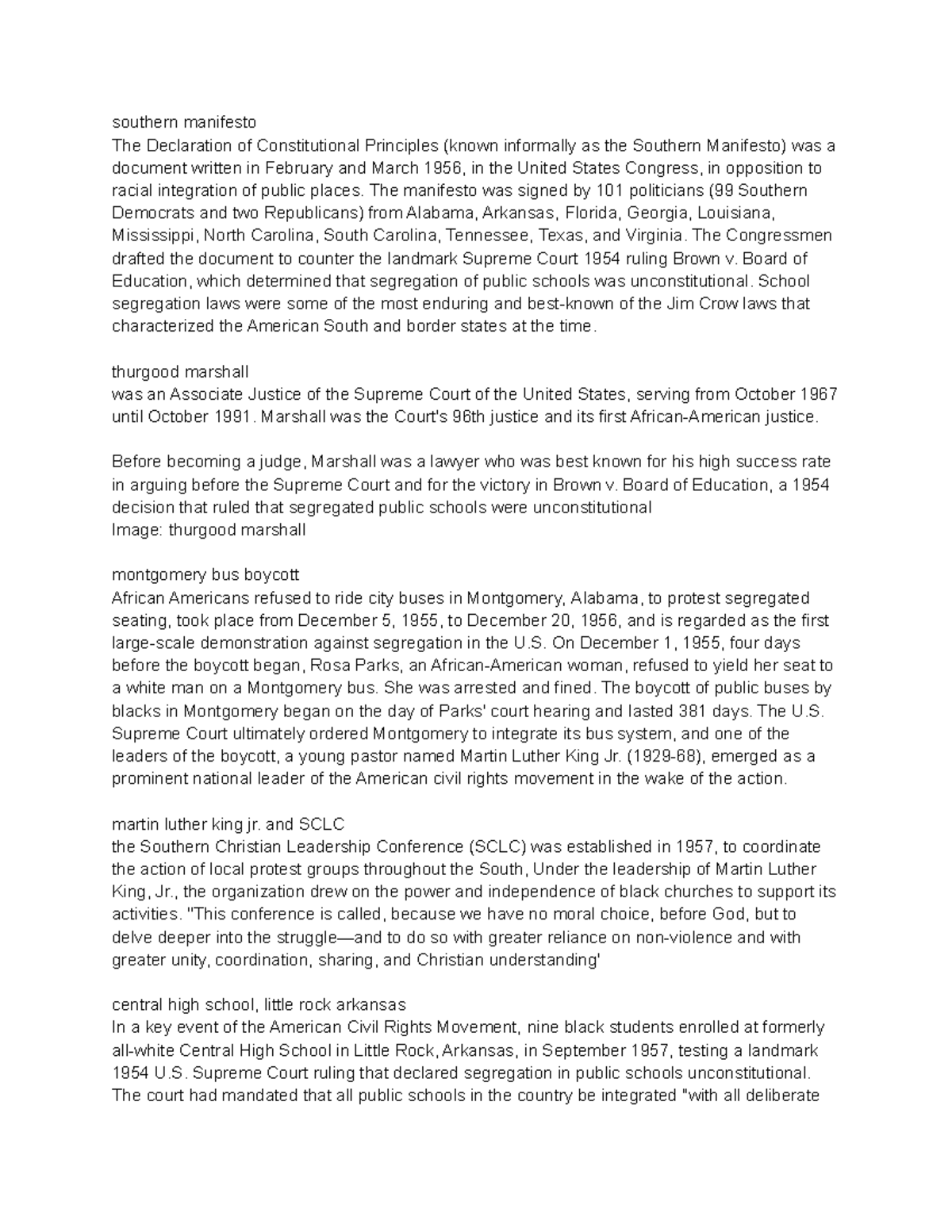 A12 - Professor: Henry Drewel - southern manifesto The Declaration of ...