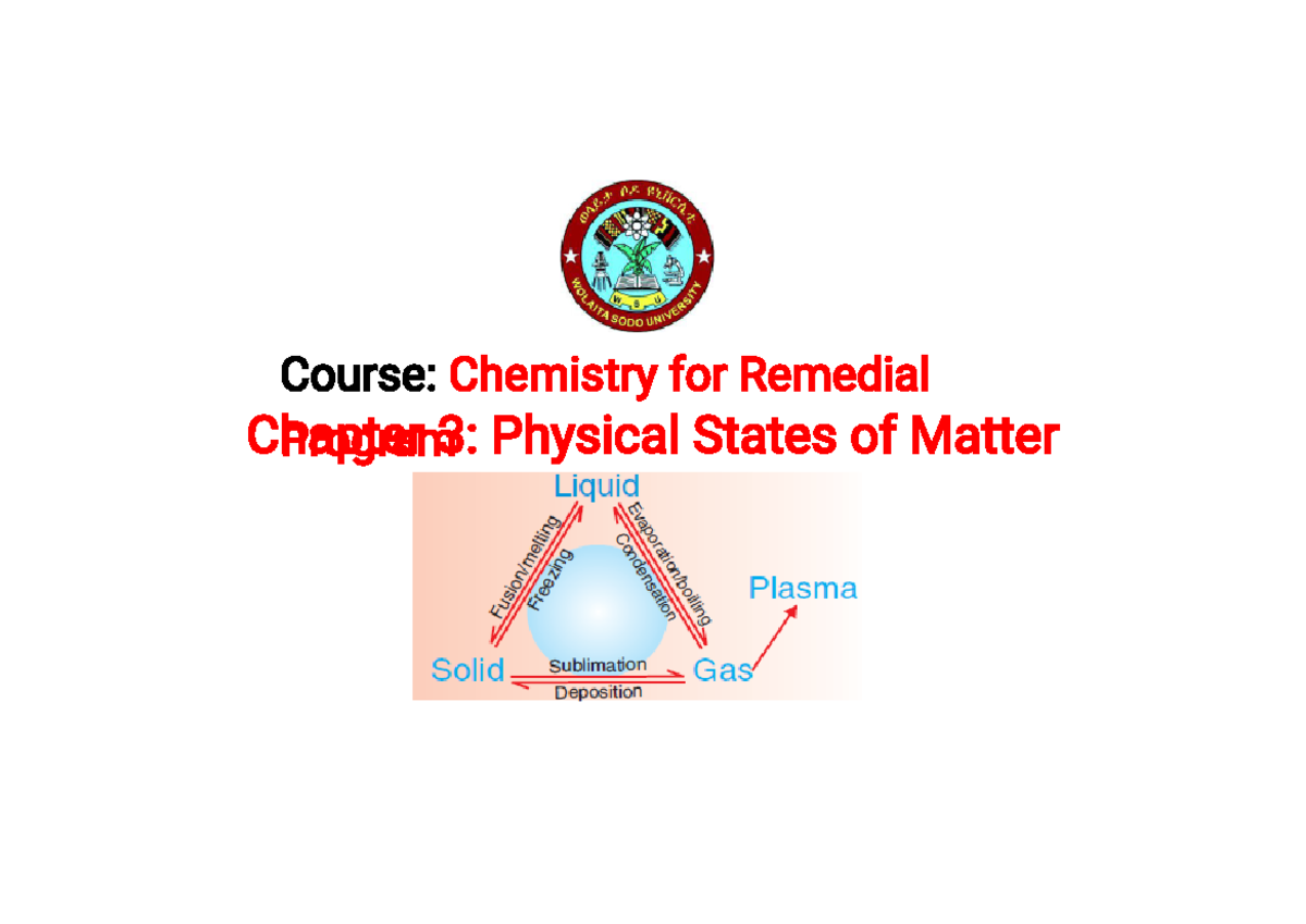 Chemistry for Remedial: Physical States of Matter - Chapter 3 Notes ...