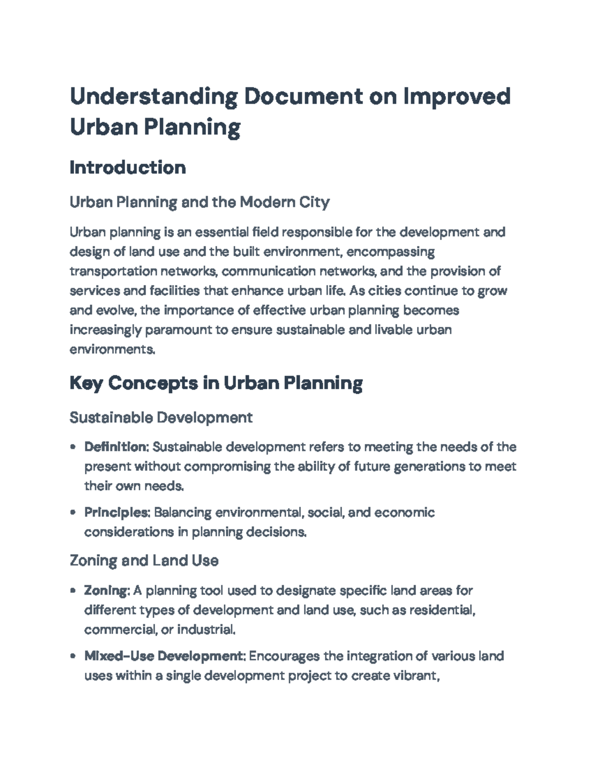 Improved Urban Planning: Key Concepts & Strategies for Sustainable Dev ...