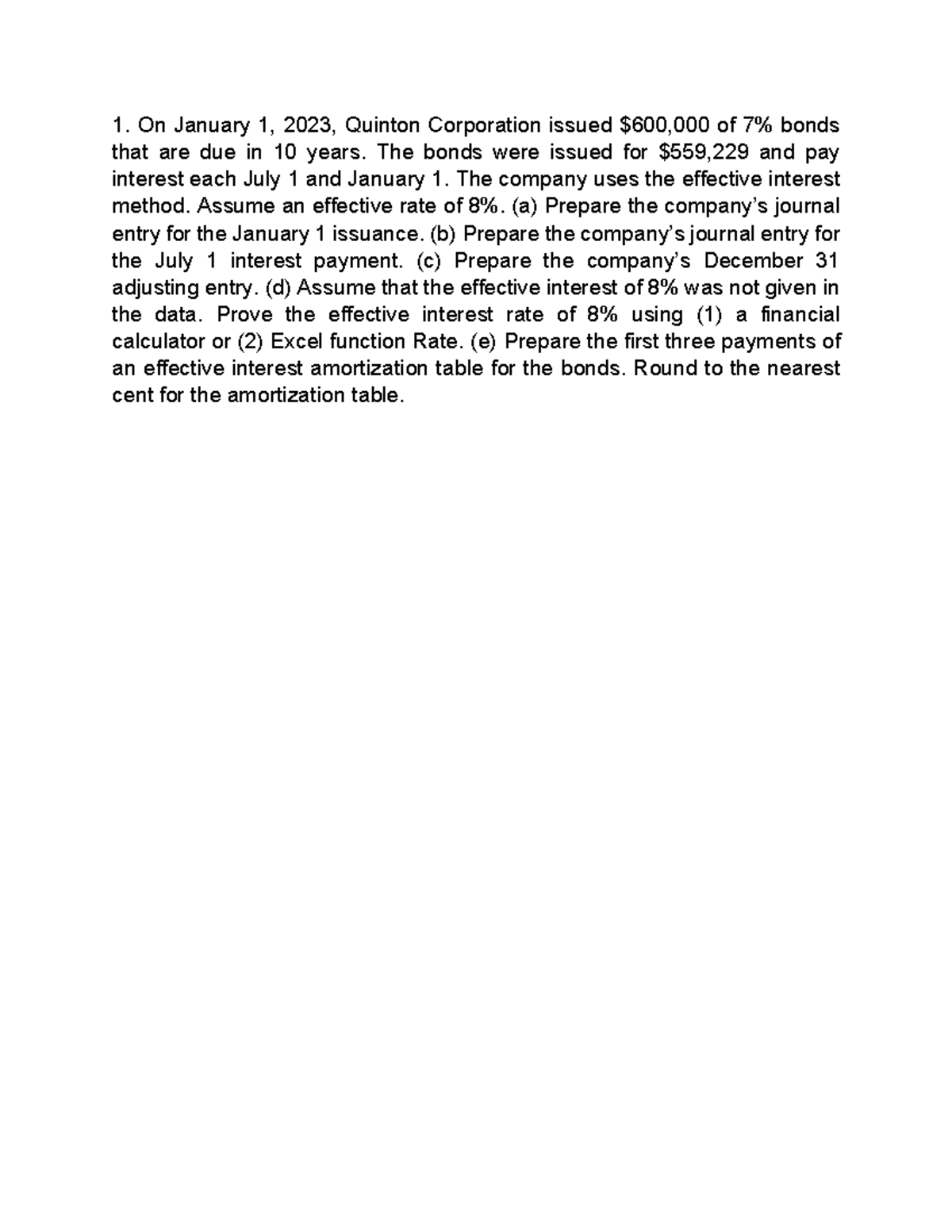 3595 Class 2 Bond Issuance and Amortization Journal Entries - Studocu