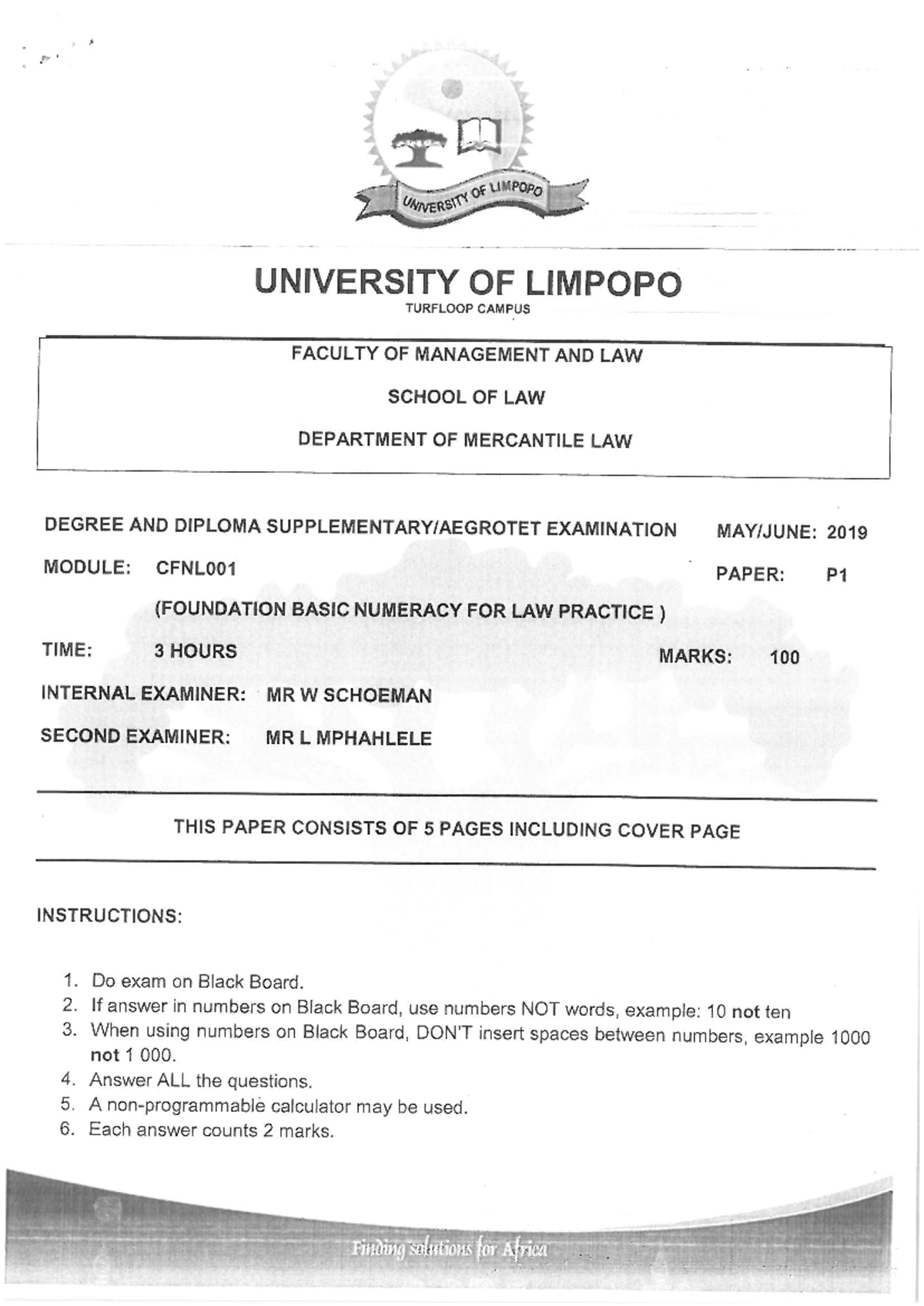 CFNLO001 Final Exam: Foundation Basic Numeracy for Law Practice - Studocu