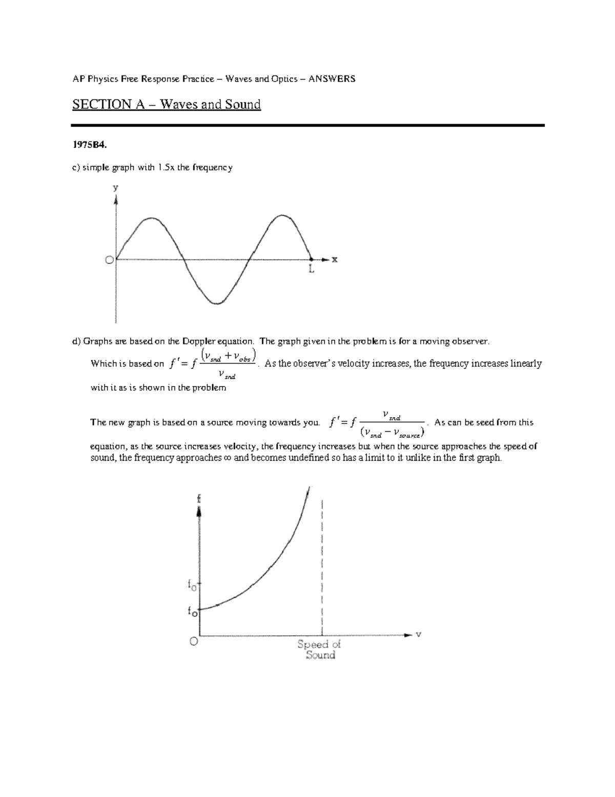 AP Physics 13d - Waves and Optics Free Response Practice Answers - Studocu