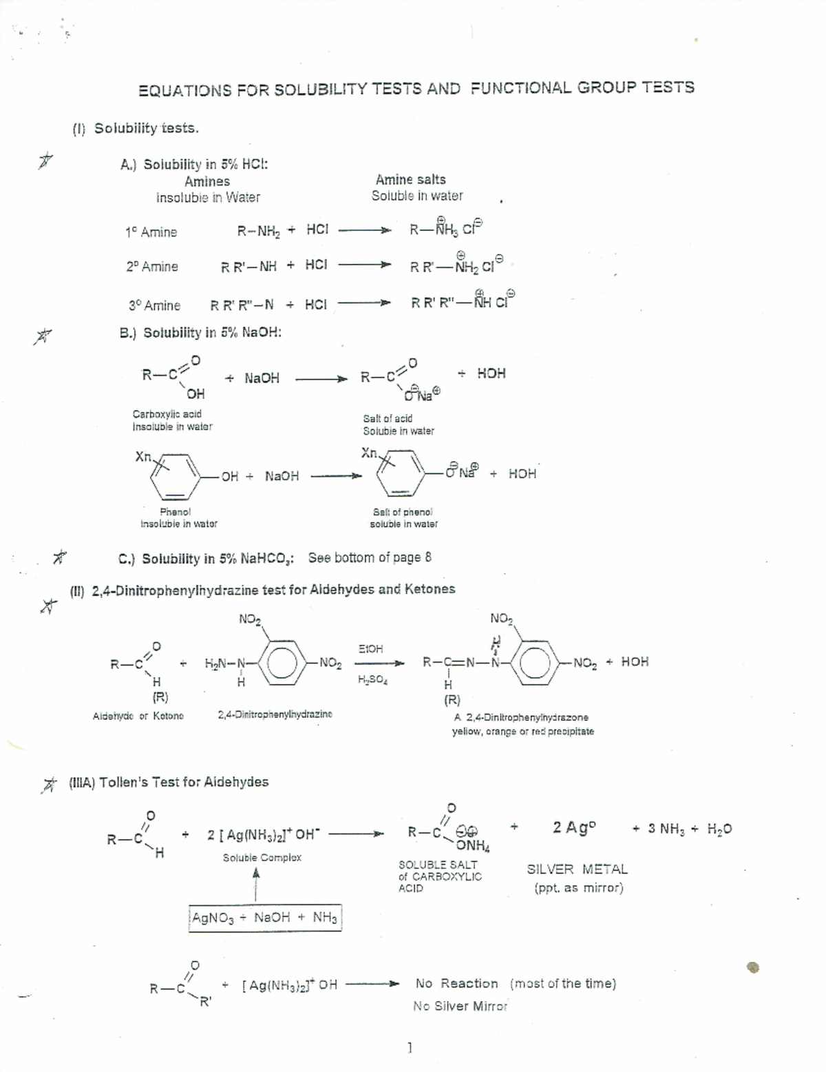 Practice Questions for Solubility & Functional Groups - Tests - Studocu