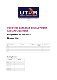 Database Development and Applications - UTAR - Studocu