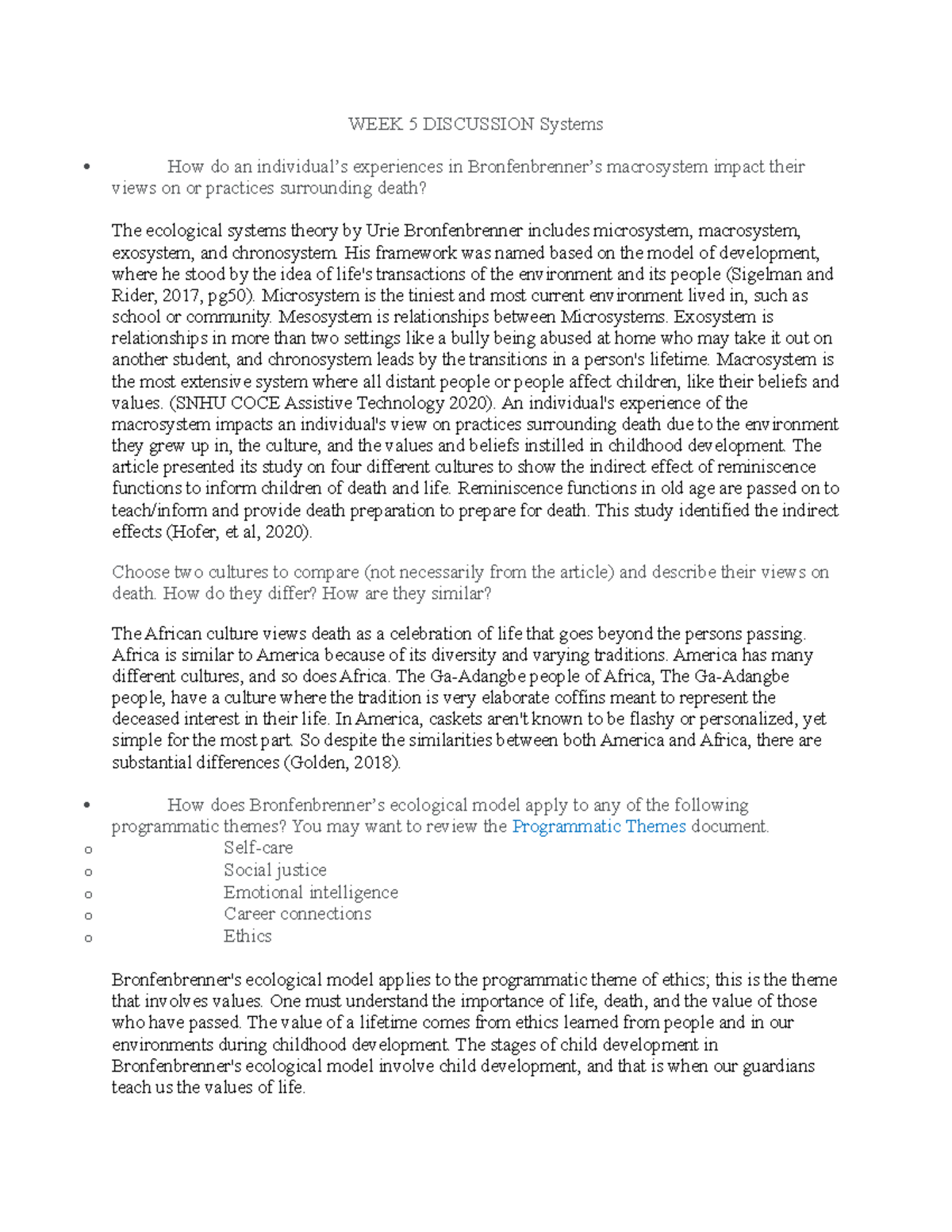 WEEK 5 Discussion Systems - WEEK 5 DISCUSSION Systems How do an ...