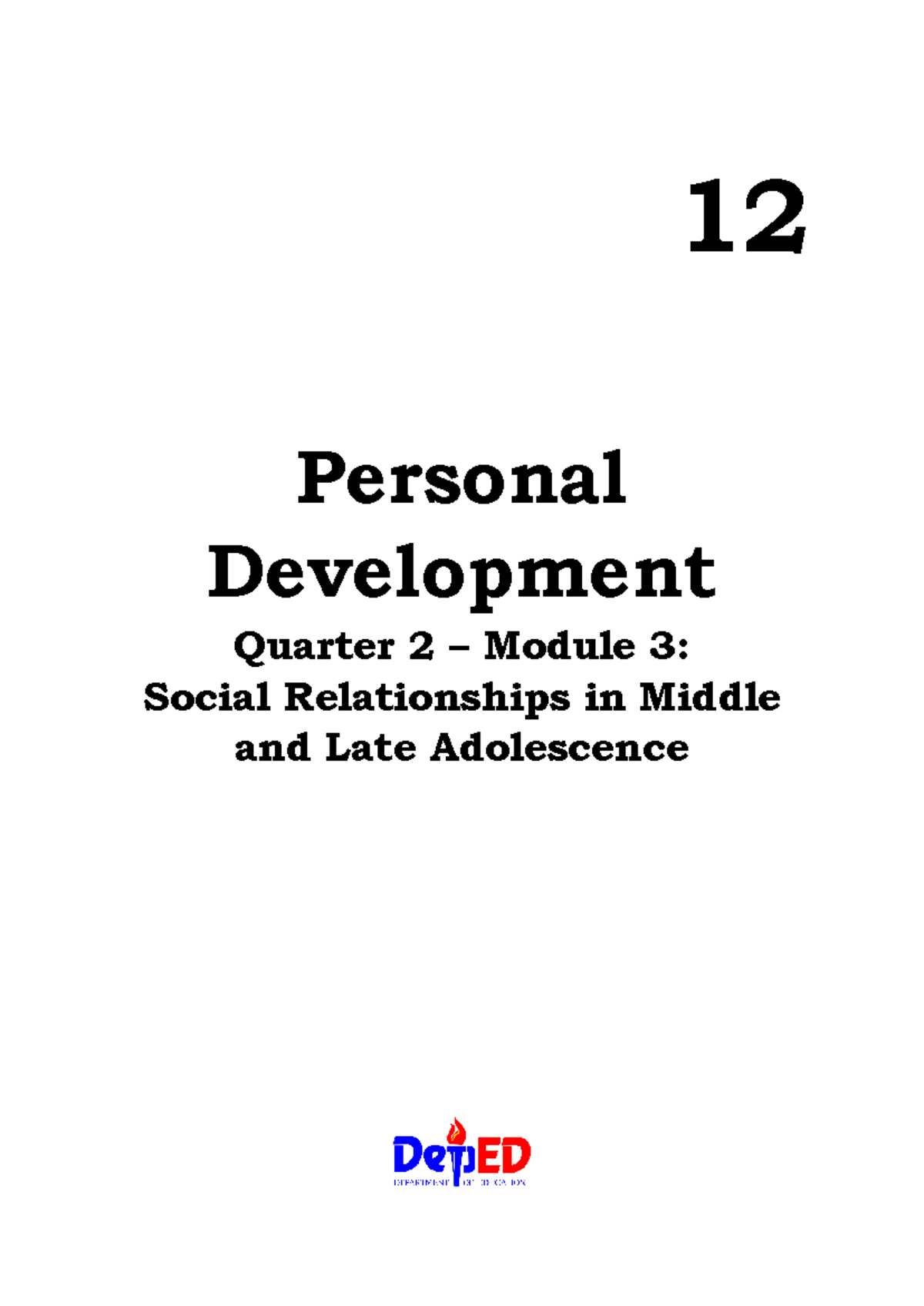 Per Dev 12 Q2 Module 3: Social Relationships & Leadership - Studocu