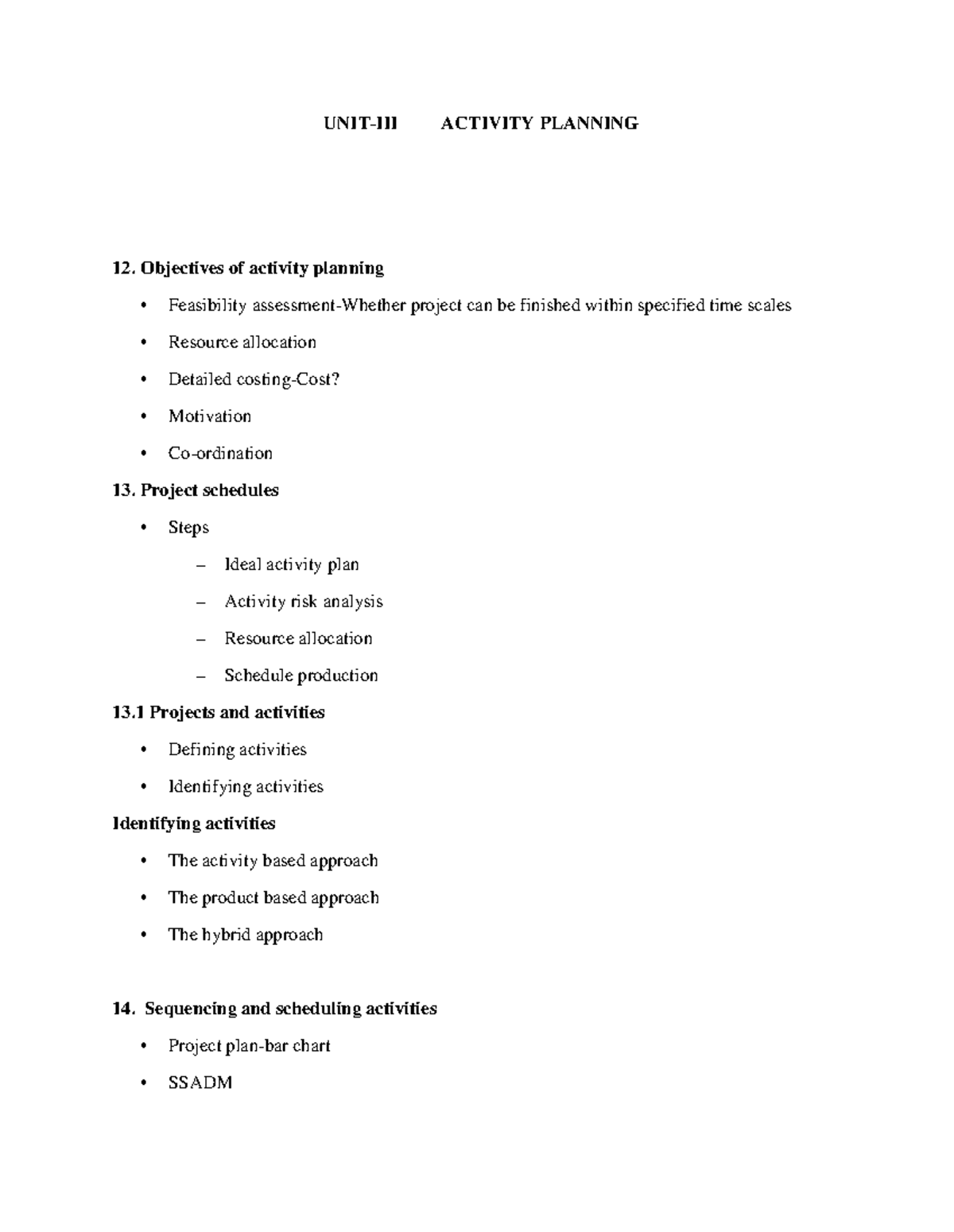 Activity Planning in Software Project Management (COMP 201) - Studocu