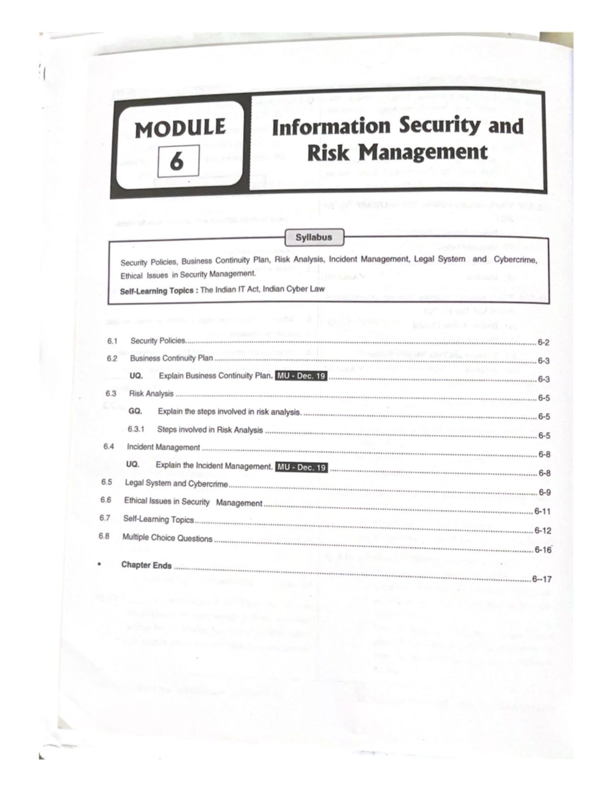 IS (Module 6) - Infrastructure security Techneo - MODULE Information Security and 6 Risk ...