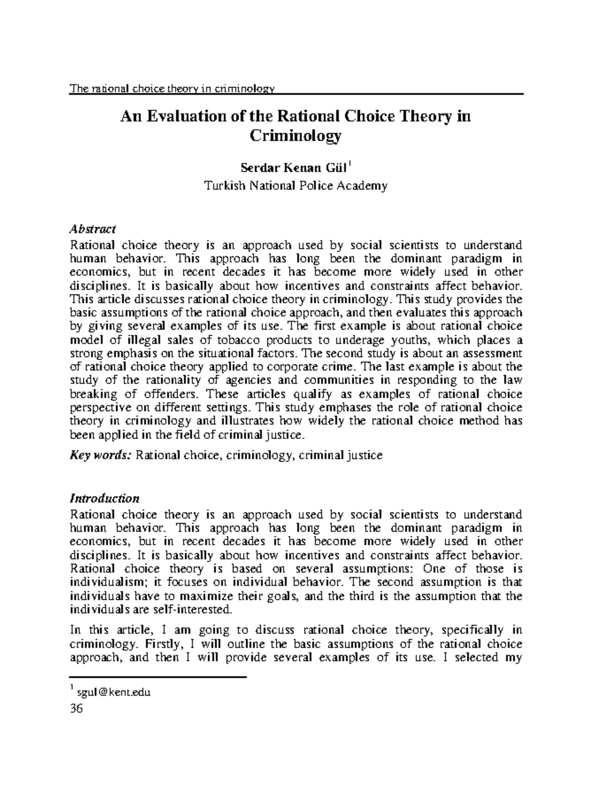An Evaluation of Rational Choice Theory in Criminology (CRIM 101) - Studocu