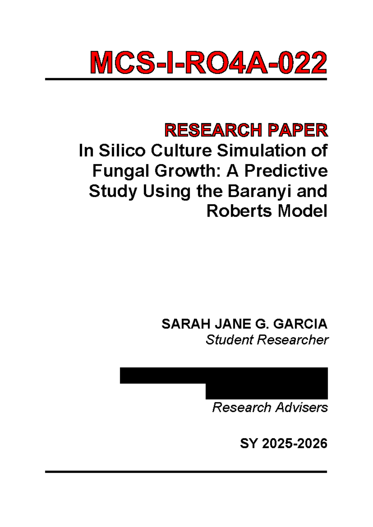 RESEARCH PAPER: In Silico Fungal Growth Simulation Using Baranyi ...