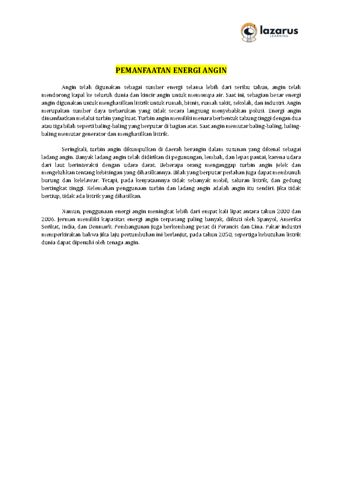 Pemanfaatan Energi Angin: Potensi dan Tantangan dalam Energi Terbarukan ...