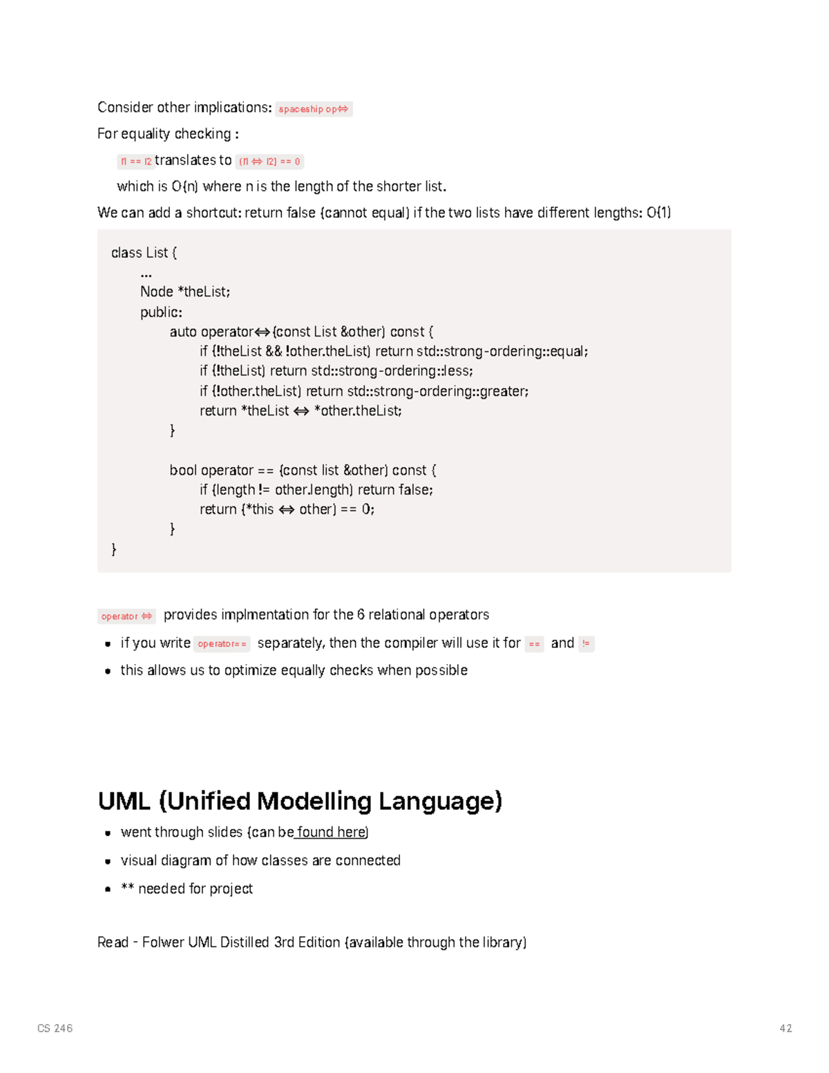 CS 246 Lecture Notes: UML and Class Relationships Explained - Studocu