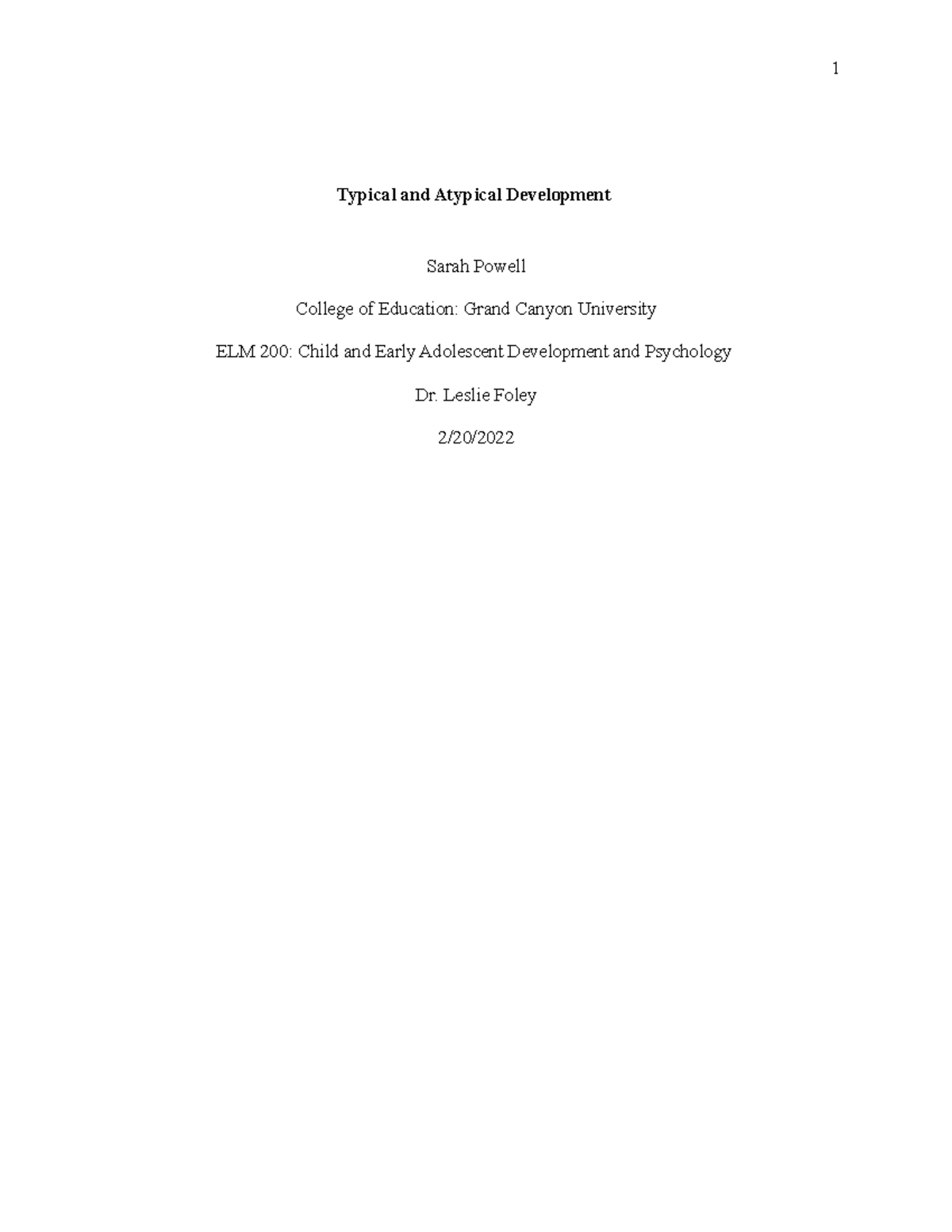 Understanding Typical and Atypical Development ELM-200 S Notes - Studocu