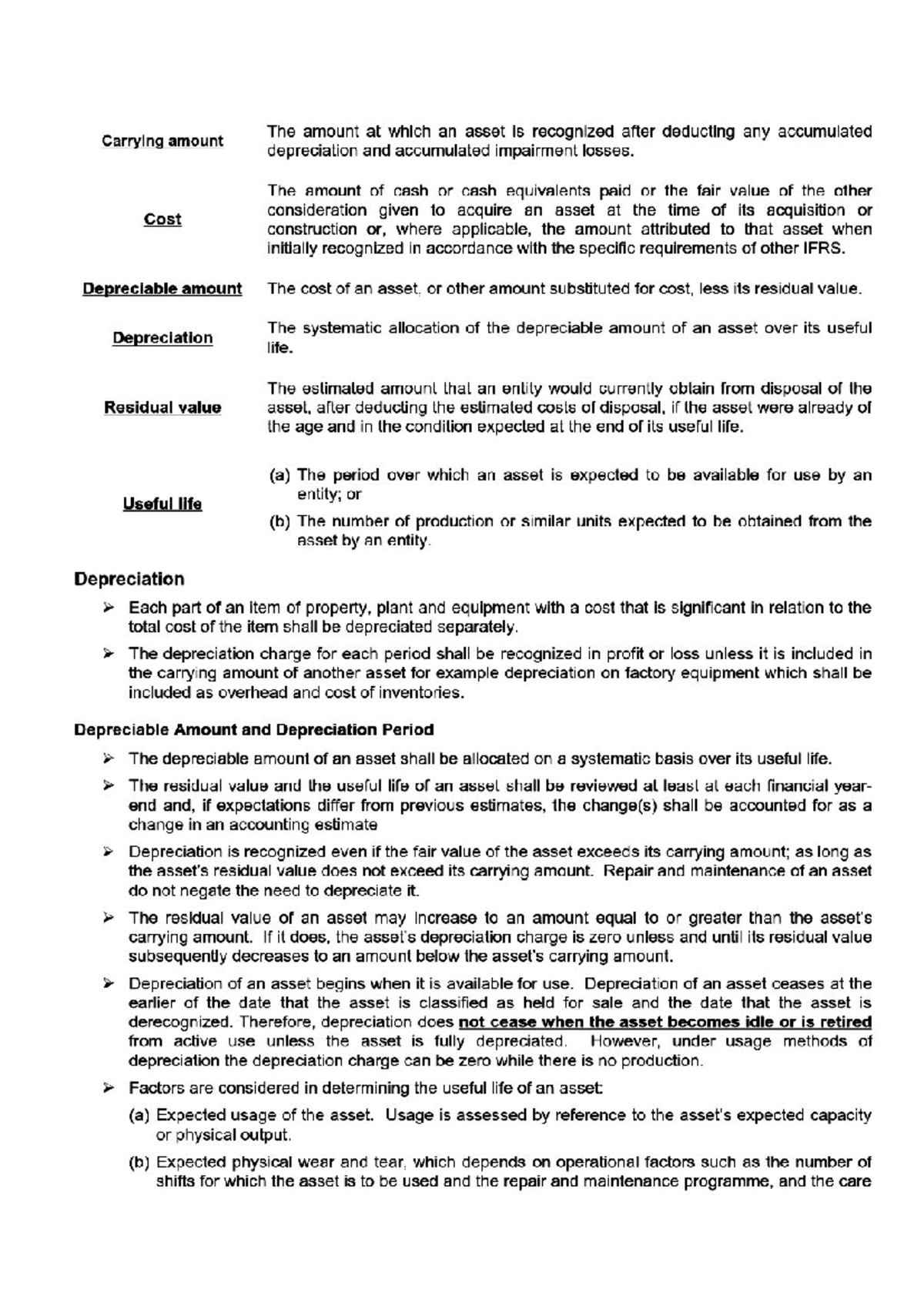 Depreciation Concepts and Calculations - ACC 101 Review Notes - Studocu