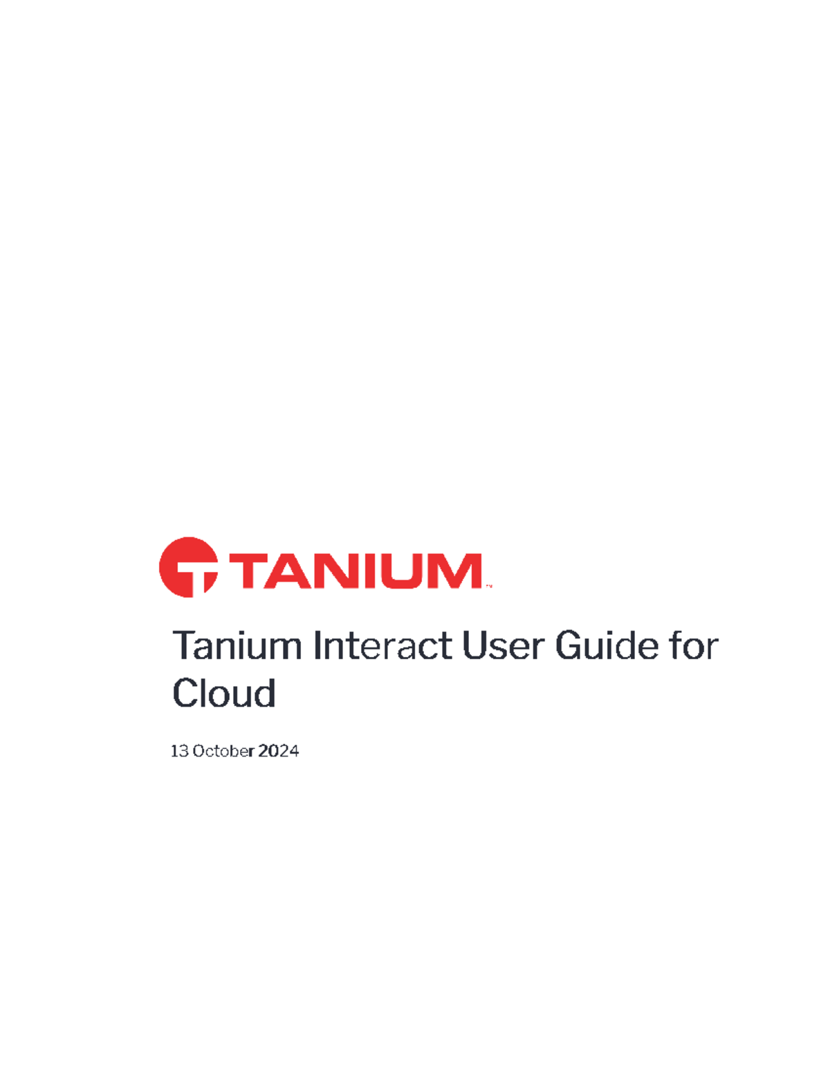 Tanium Interact User Guide for Cloud (2024) - Complete Reference - Studocu
