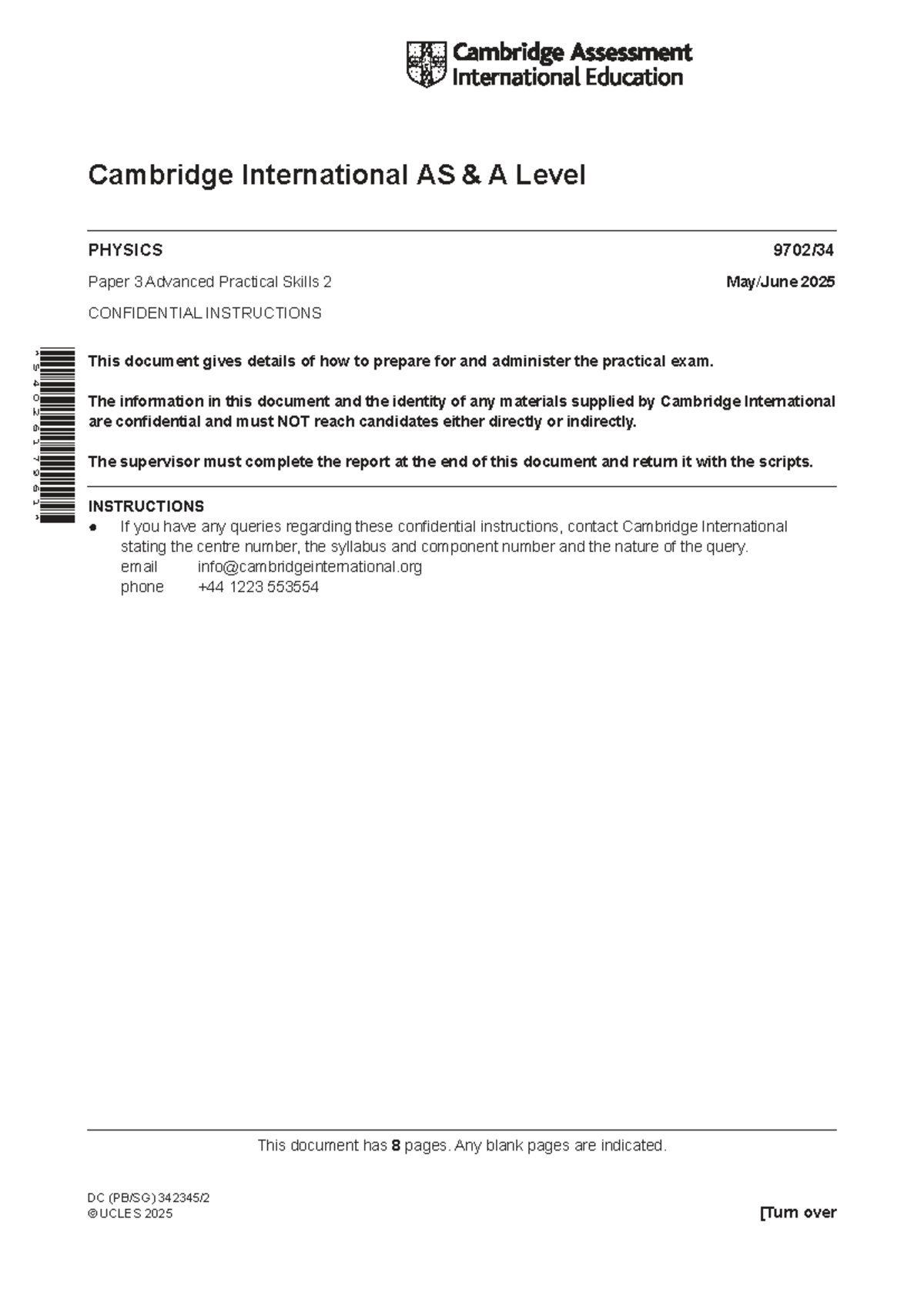 Cambridge International AS A Level PHYSICS Paper 3 Practical Exam ...