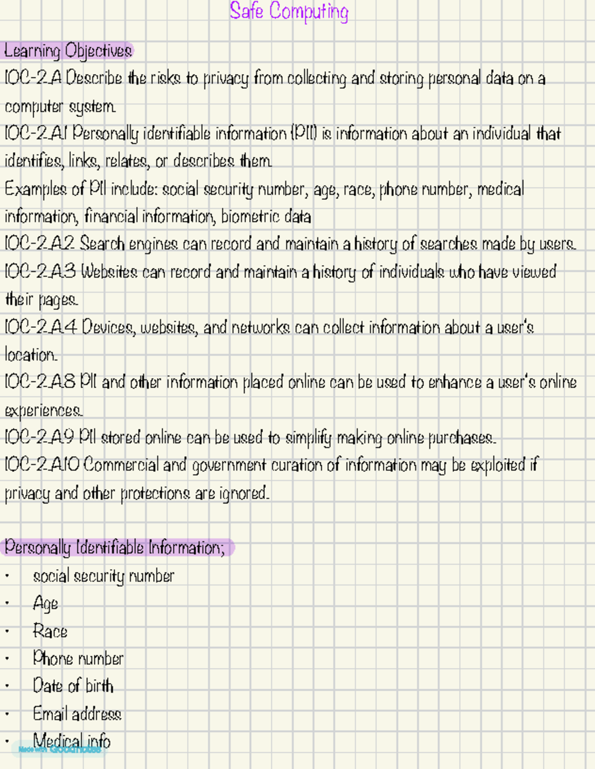 Safe Computing Notes: Privacy Risks and Protection Mechanisms (IOC-2 ...