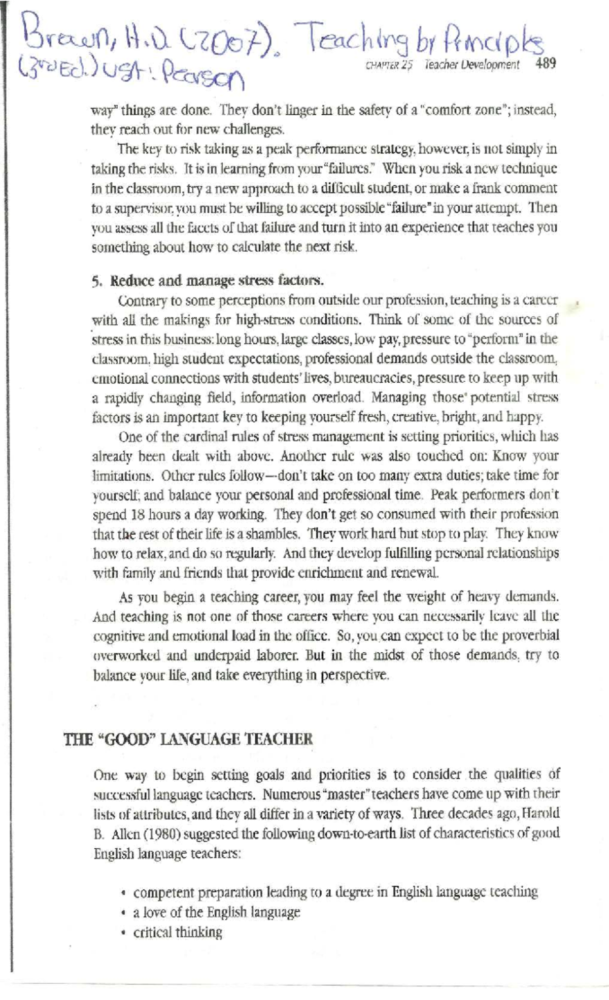 Br CHAPTER 25 Teacher Development: Strategies for Success in L2 ...