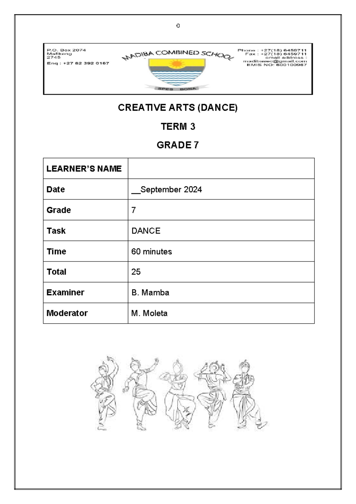 Grade 7 Dance Formal Guidelines and Assessment Rubric - Studocu