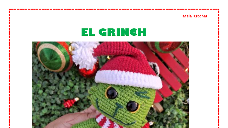 Patrón de Amigurumi: El Grinch - Male Crochet (Terapia Ocupacional ...
