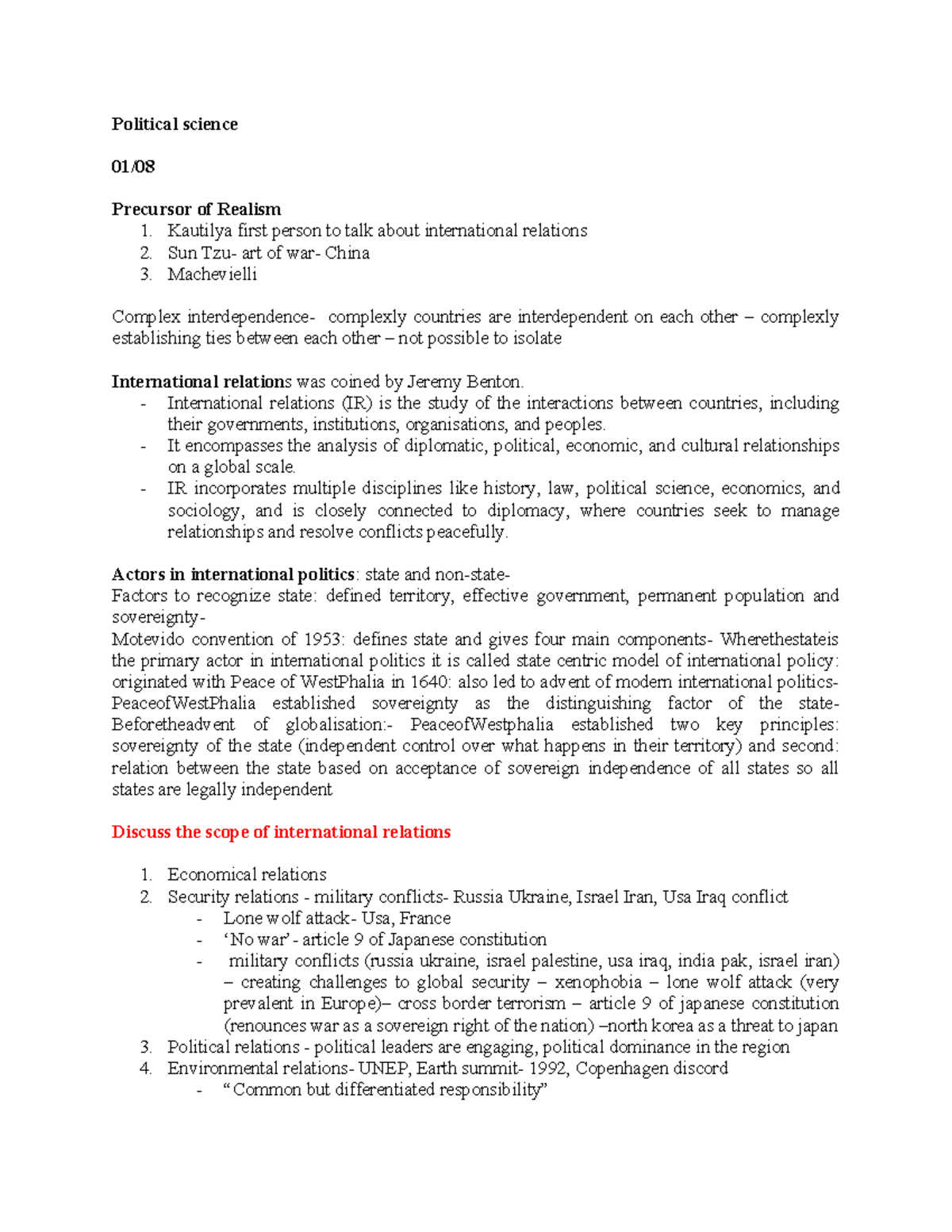 Political Science Project: The Foundations and Principles of Realism in ...