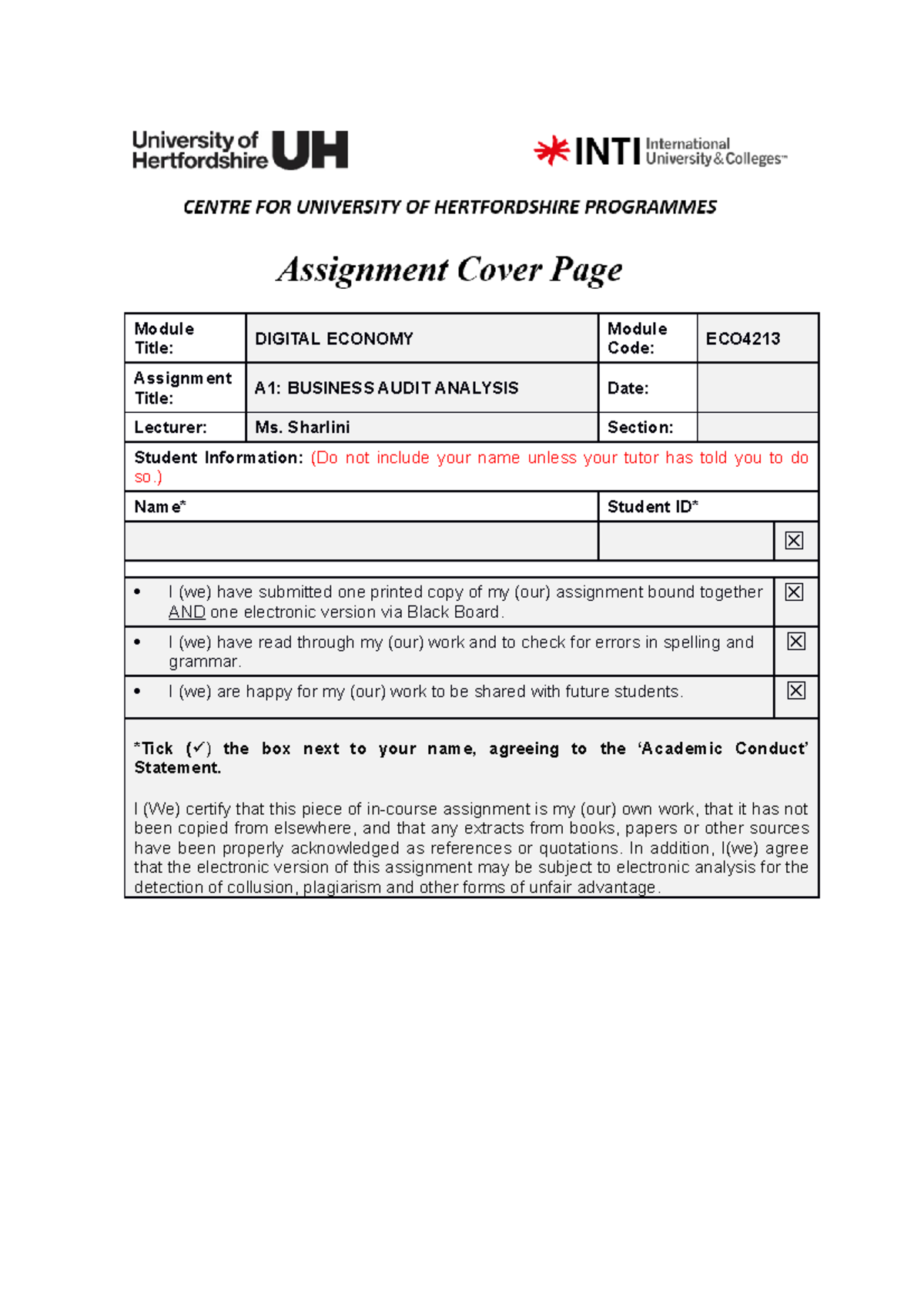 ECO4213 Digital Economy - Assignment 1 kavinash (Auto Recovered) - Module Title: DIGITAL ECONOMY ...