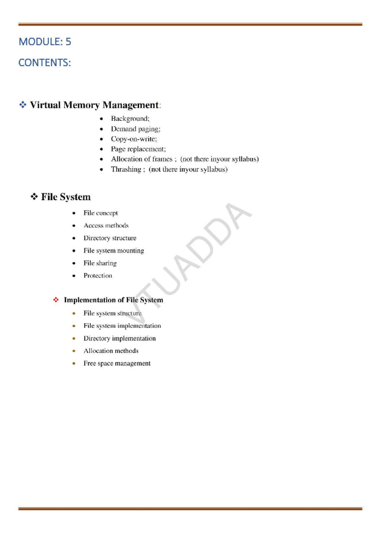 Module 5: Virtual Memory Management and Page Replacement Techniques ...