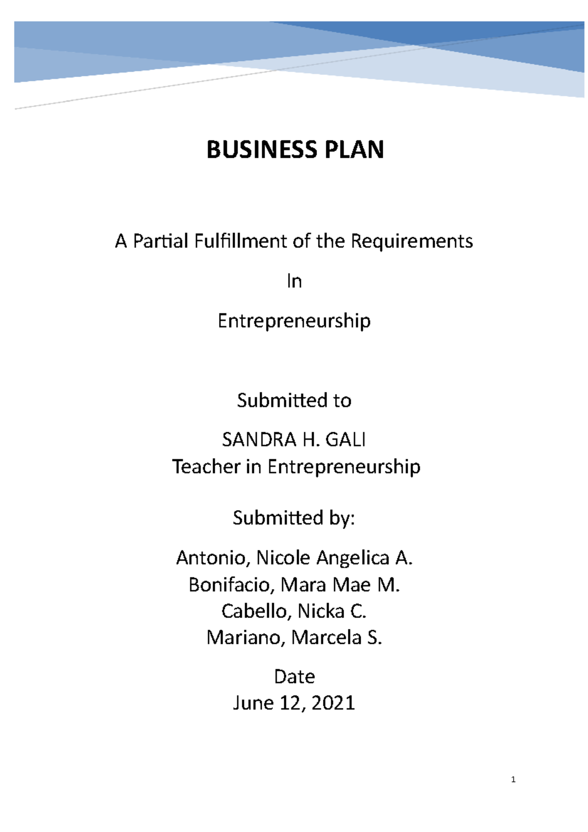 GFOURSCENTS Business Plan for Entrepreneurship (ENT 101) - Studocu