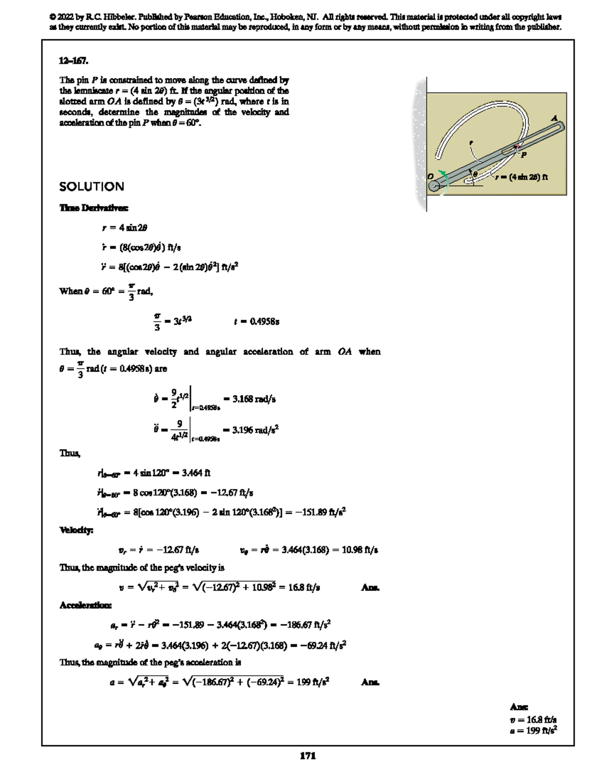 Chp 12 Practice Problem Answer Key: Velocity & Acceleration Analysis ...