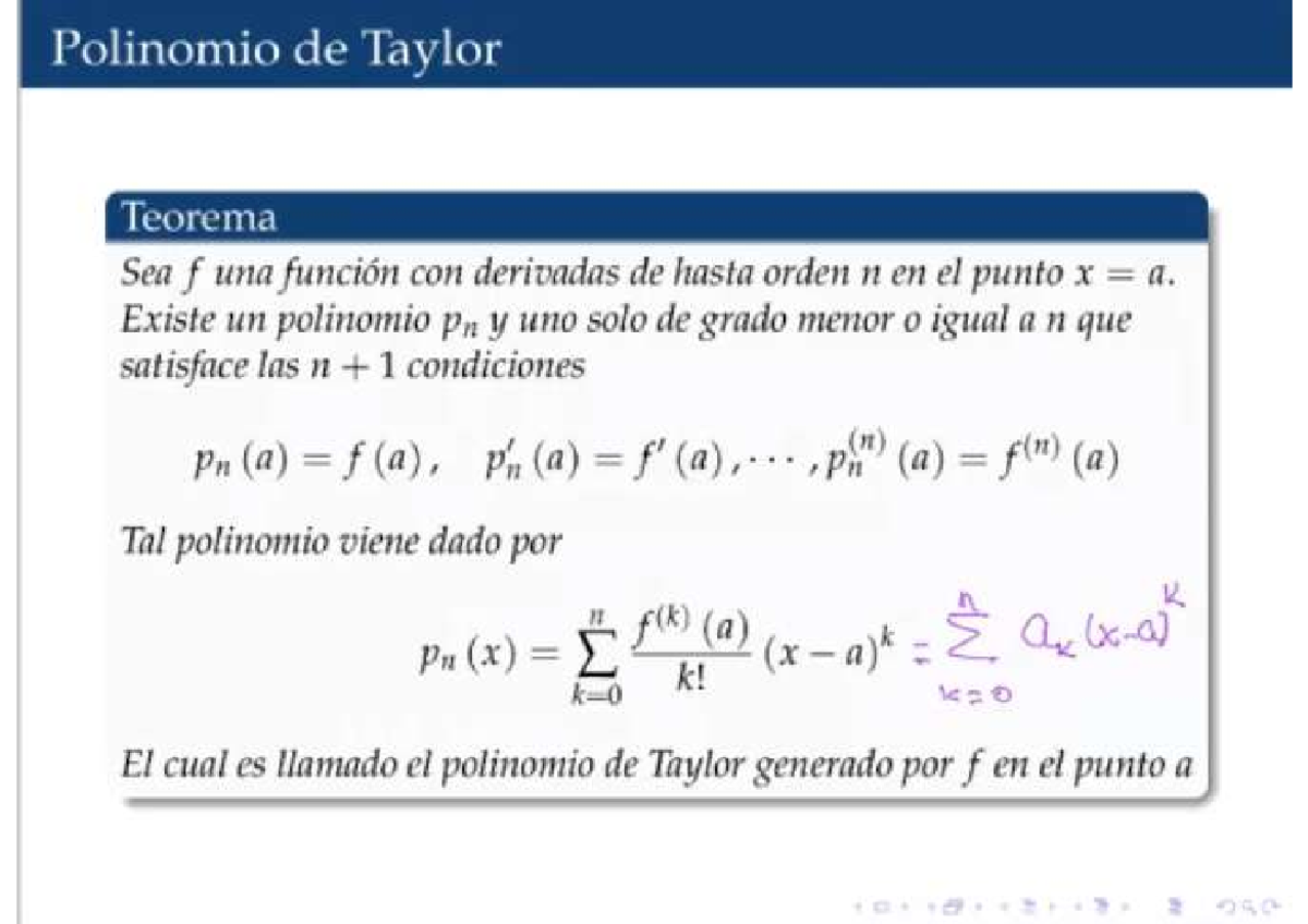 Teorema del Polinomio de Taylor - Clase de Seminario 290 - Studocu