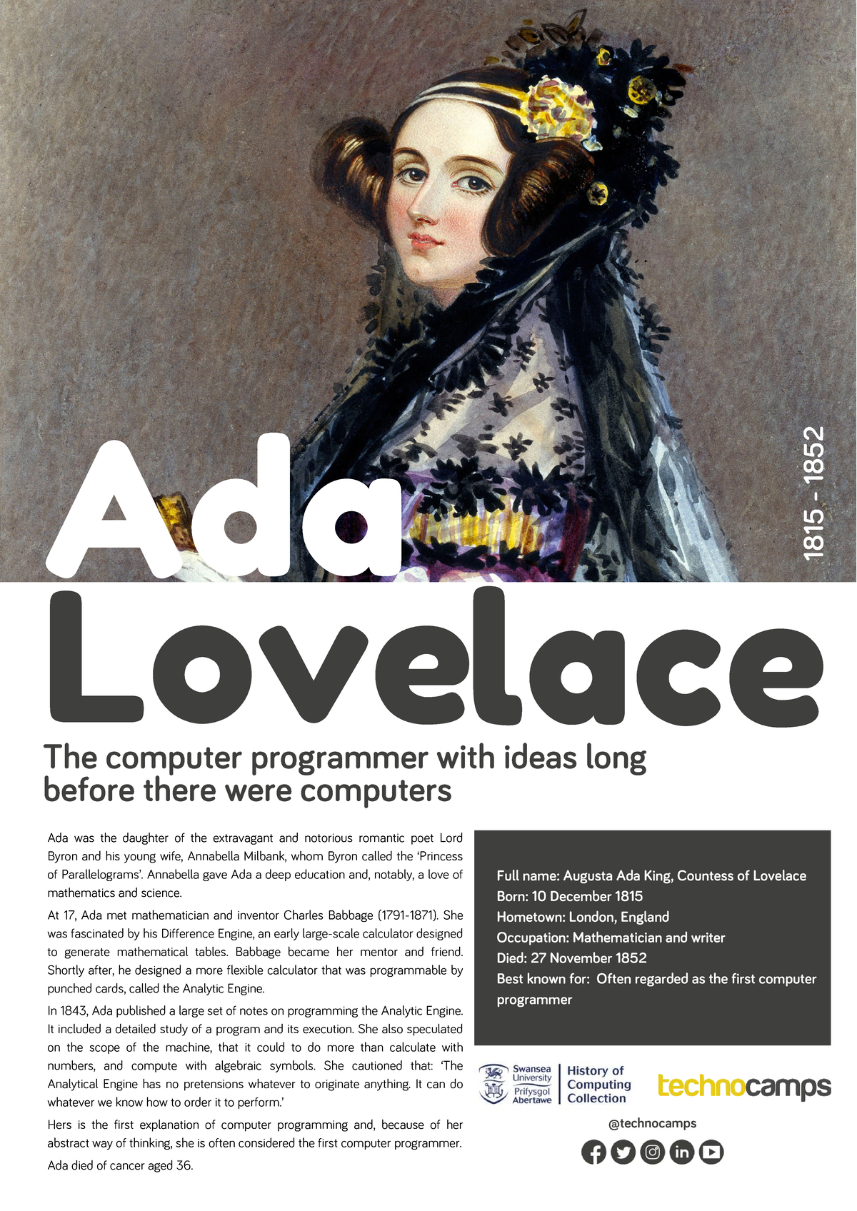 CS 1815-1852: Pioneers of Computing - Ada Lovelace to Steve Jobs - Studocu