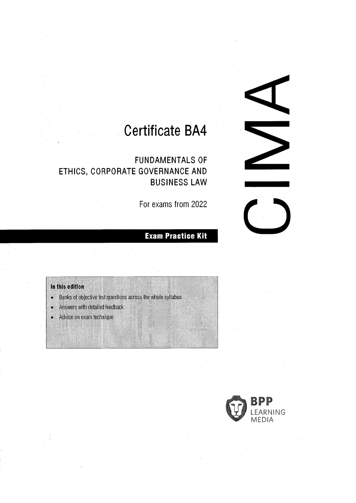 CIMA BA4-BPP Mock Exam Papers for Practice and Revision - Studocu