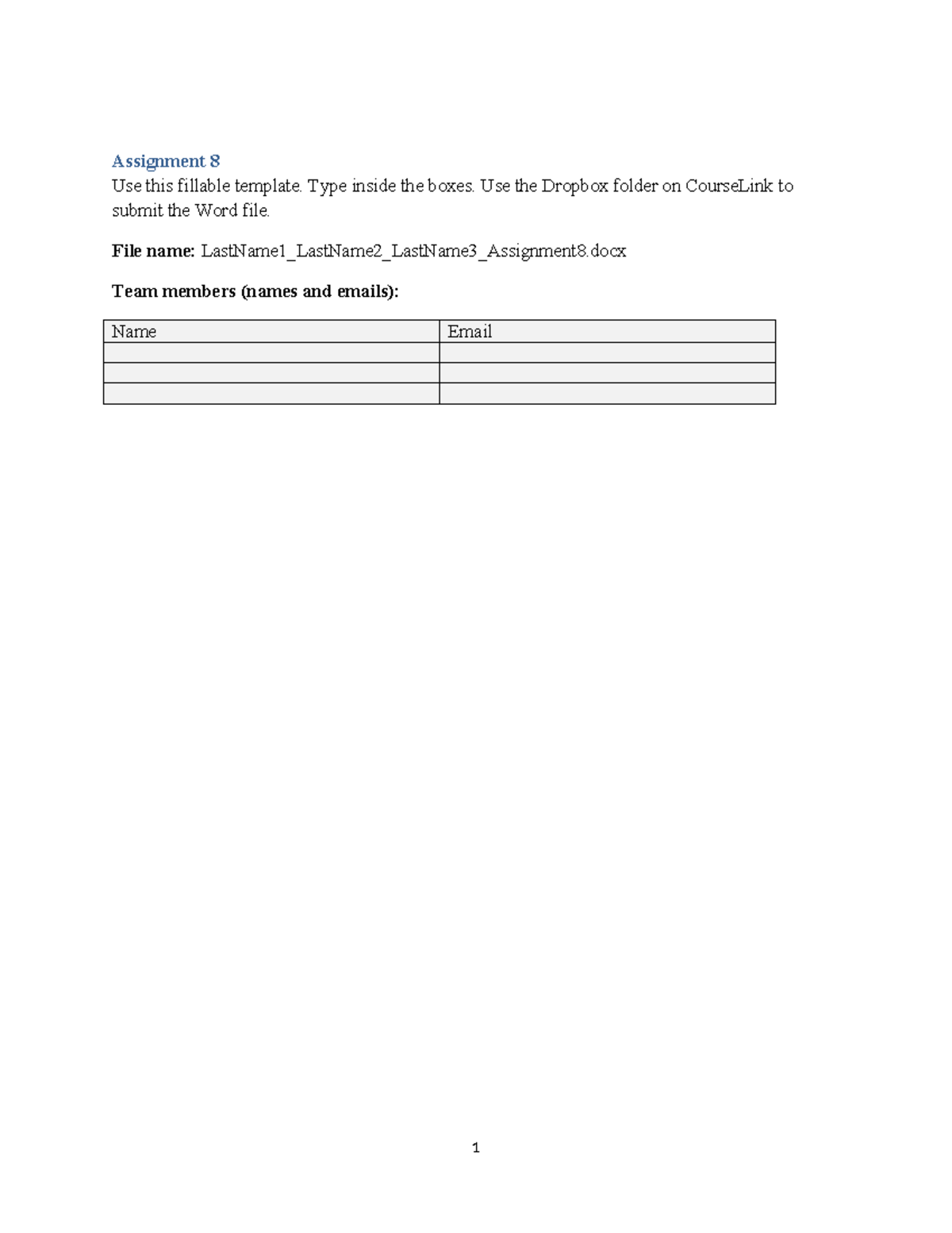 Assignment 8 Fillable Template - Randomized Experiment Design W26 - Studocu