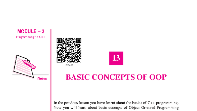 MODULE 3: Basic Concepts of OOP Using C++ Notes - Studocu