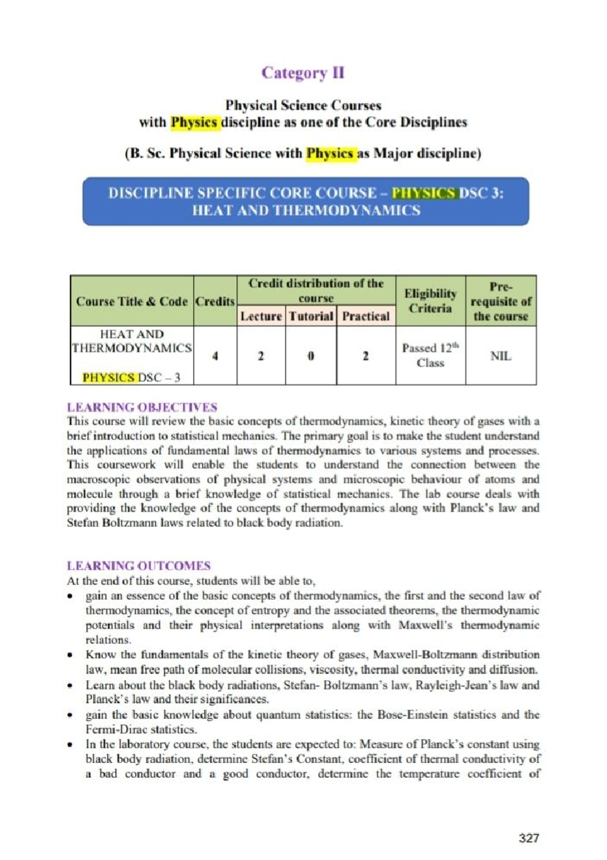 PHYSICS DSC 3: Heat and Thermodynamics Lecture Notes - Sem 3 - Studocu