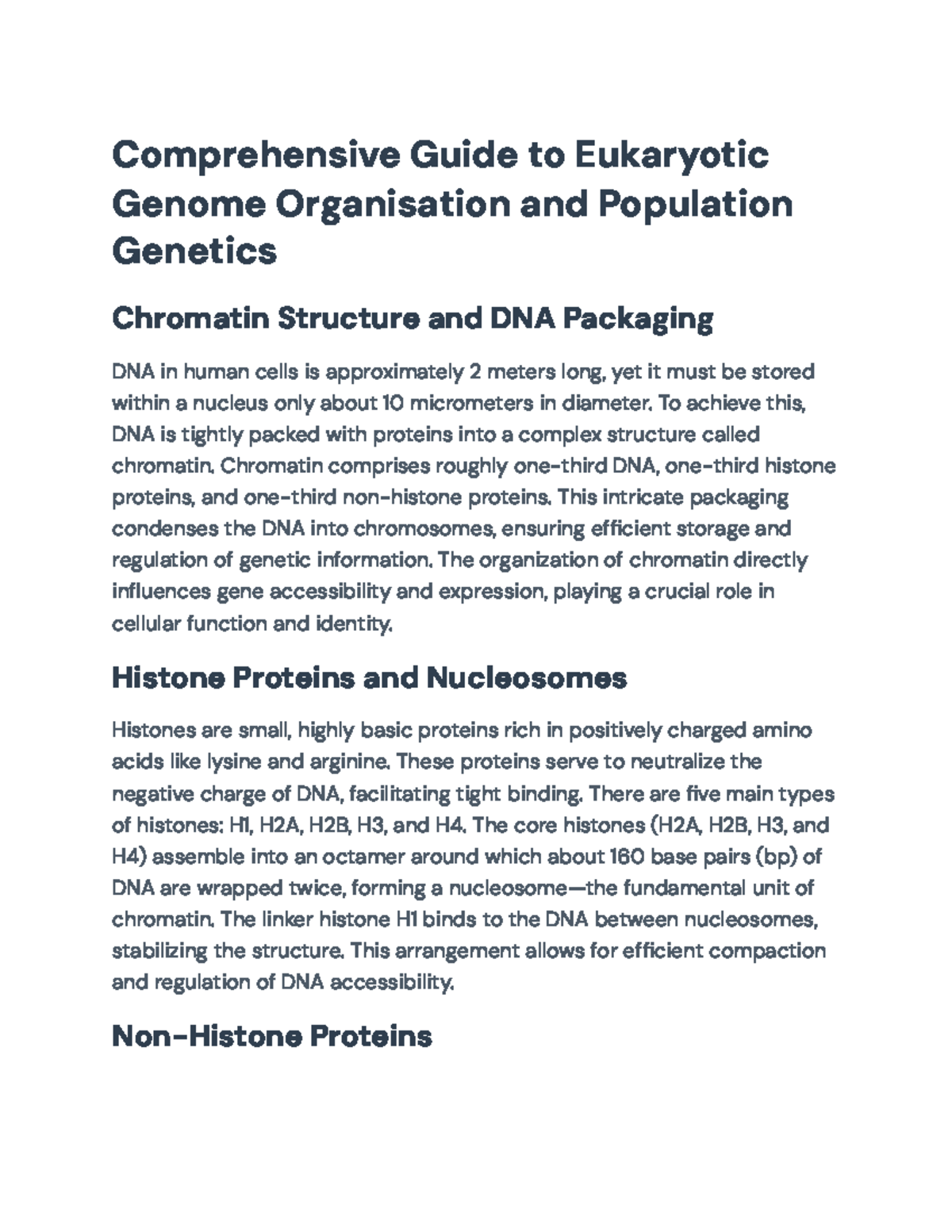 Comprehensive Guide to Eukaryotic Genome Organization and Population ...