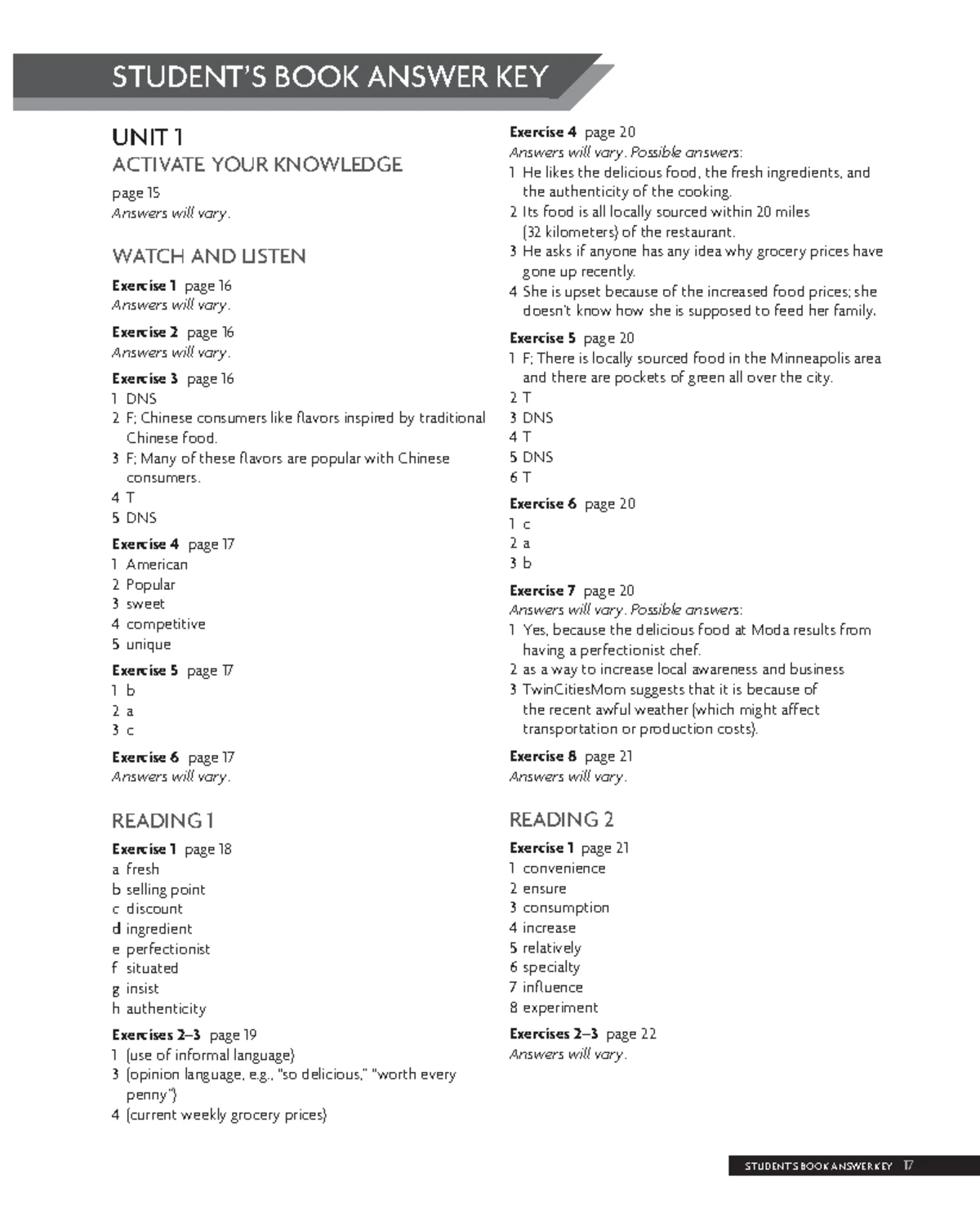 BP B2P CB AK - answer key of bussiness partner B2+ - Unit 1 Market research 1 Market research ...