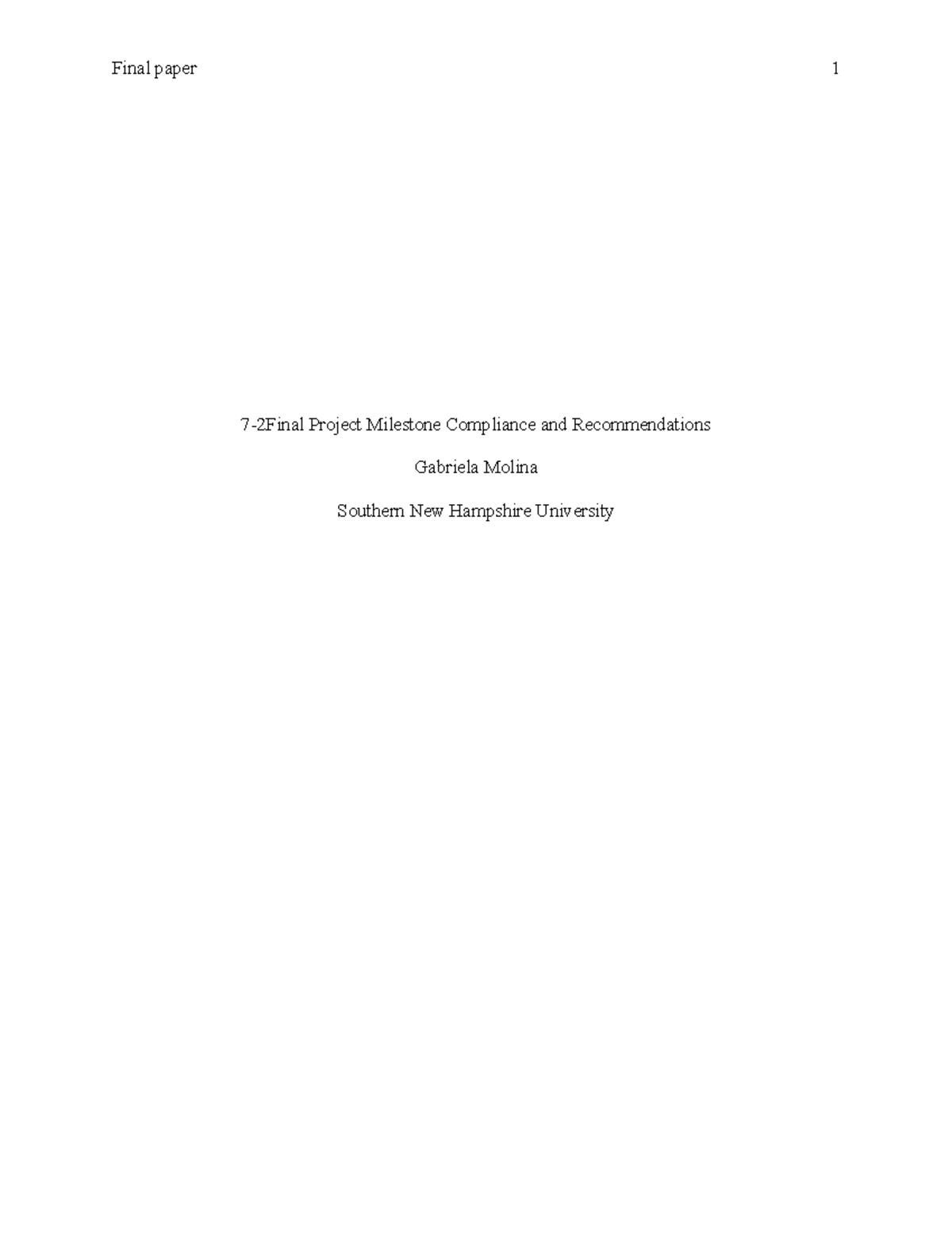 Final Paper I HIM360: Project Milestone on Compliance & Recommendations - Studocu