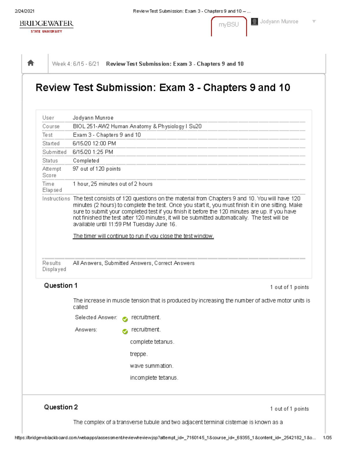 BIOL 251-AW2 Exam 3 Review: Key Concepts from Chapters 9 & 10 - Studocu