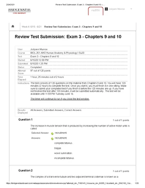 Review Test Submission Exam 2 - Chapters 6, 7, and 8 – - - Studocu