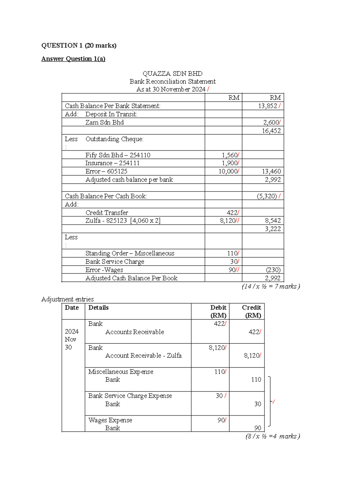 KMM Pre PSPM Bank Reconciliation & Financial Statements Notes - Studocu