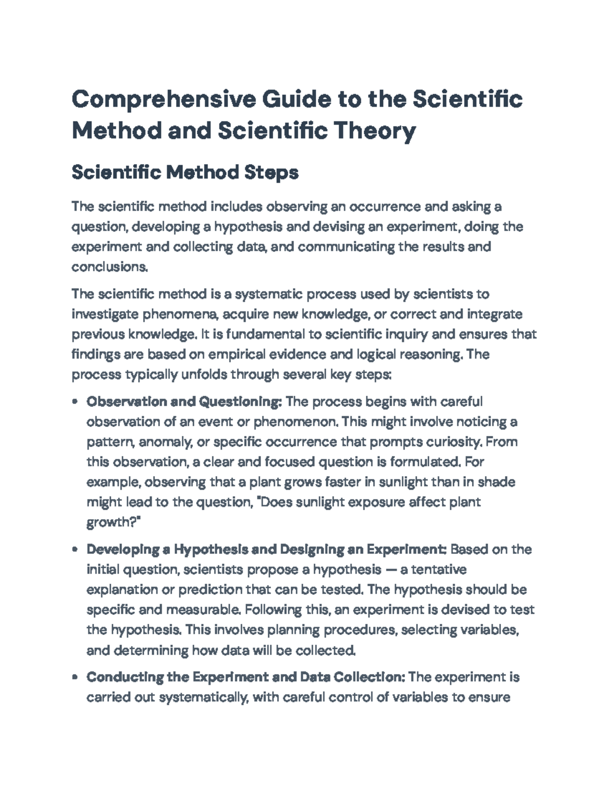 Comprehensive Guide to the Scientific Method & Theory in Science - Studocu