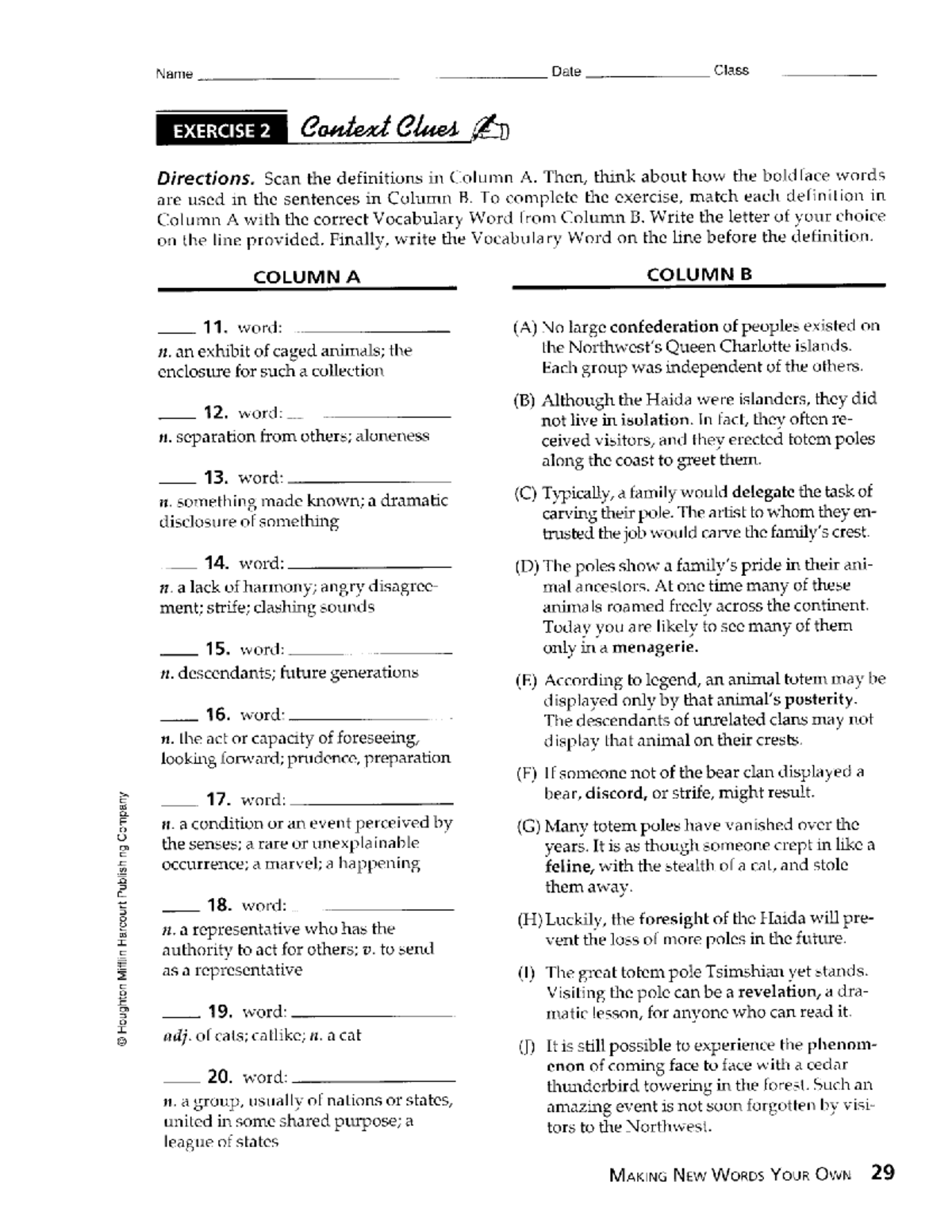 4-Lesson 7 & 9 Vocabulary Context Clues Practice - Studocu